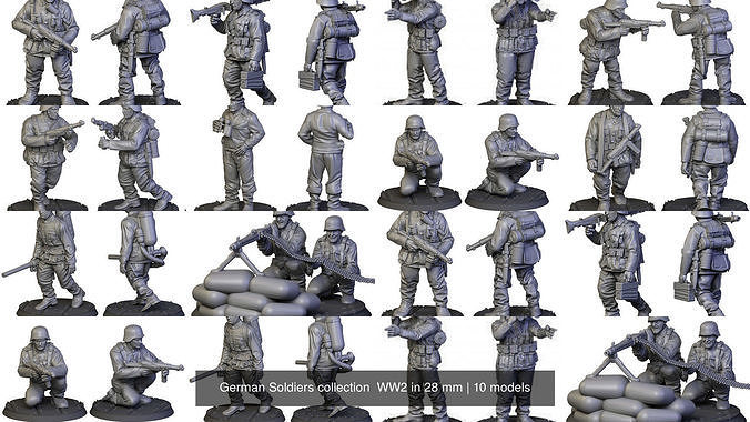 German Soldiers collection WW2 in 28 mm | CGTrader