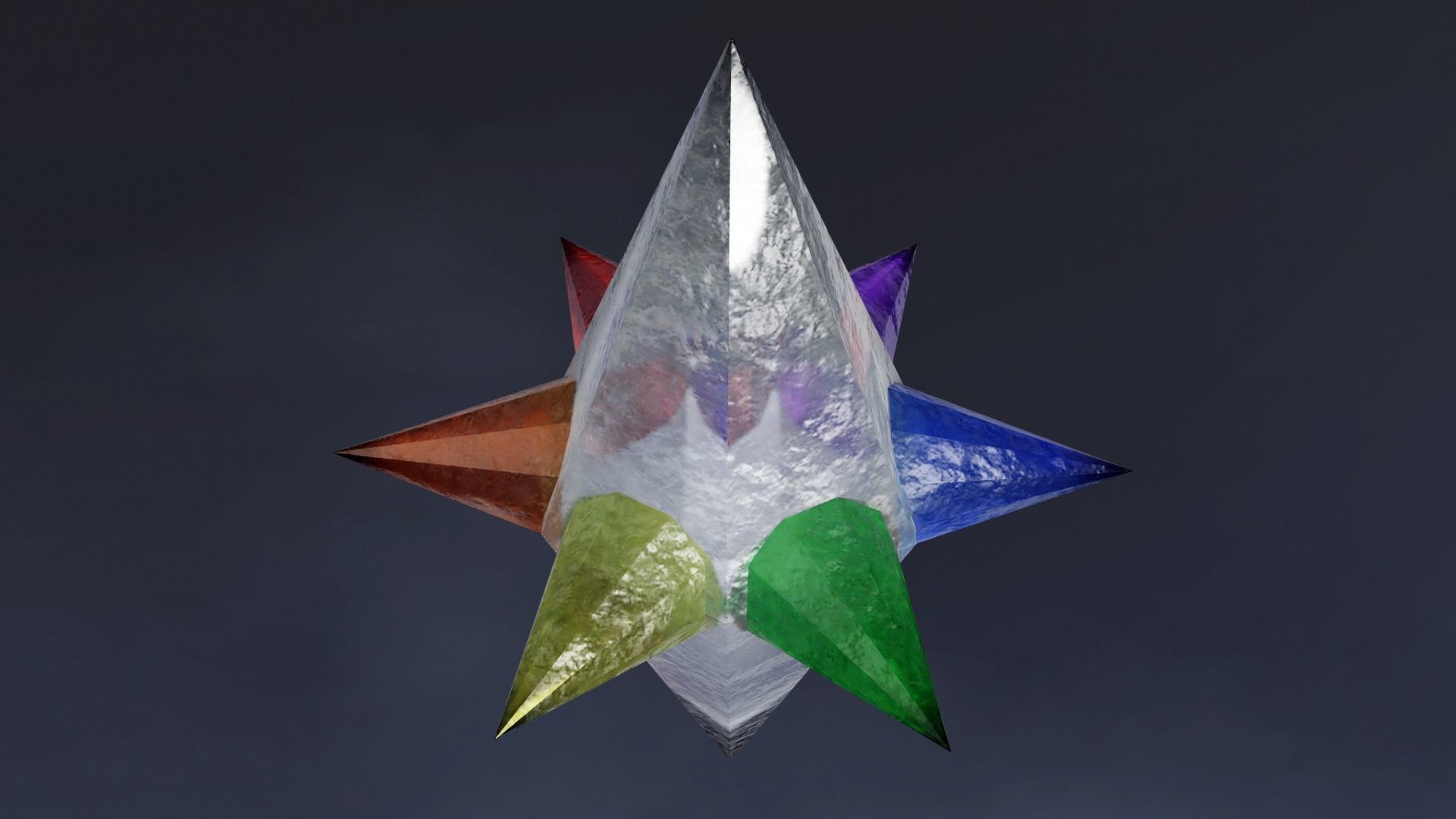3D model Rainbow Crystals Fantasy Gameasset VR / AR / low-poly | CGTrader