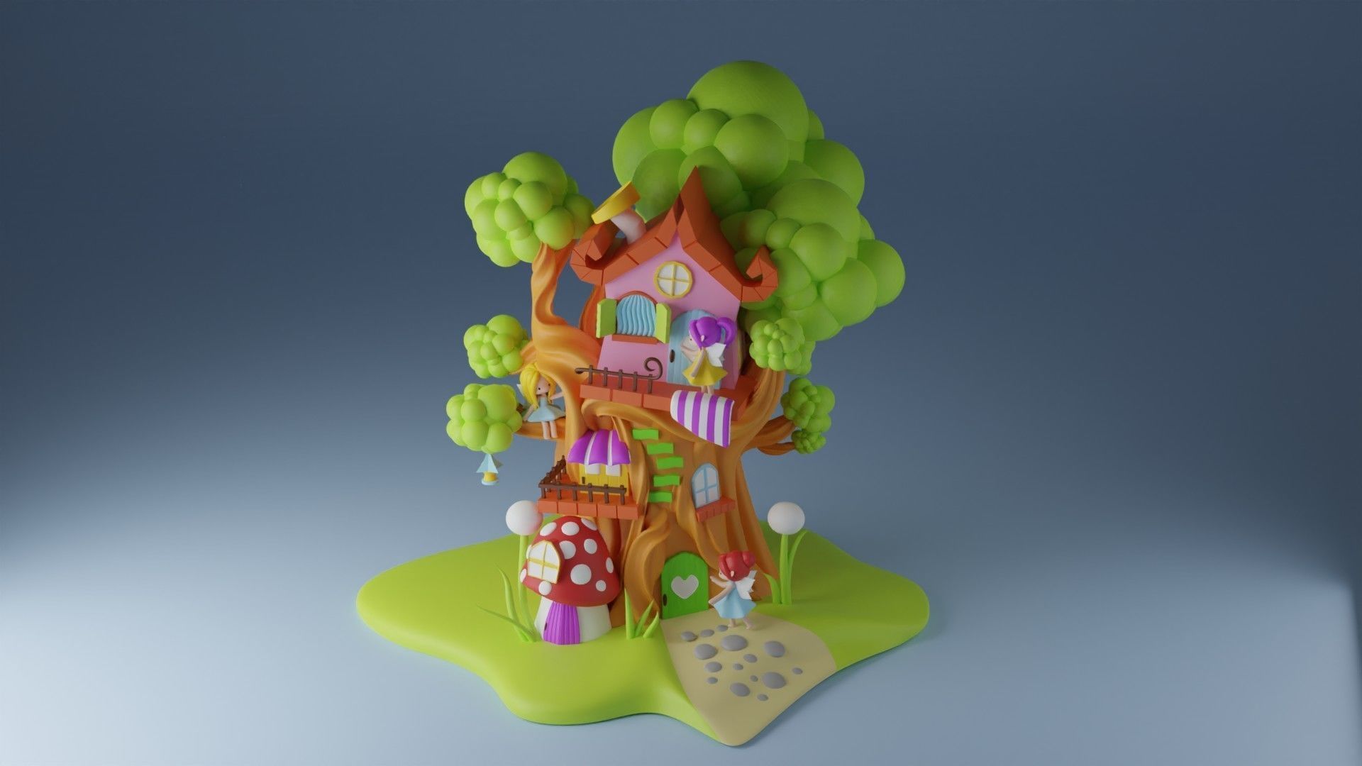 fairy tree house 3D model 3D printable | CGTrader