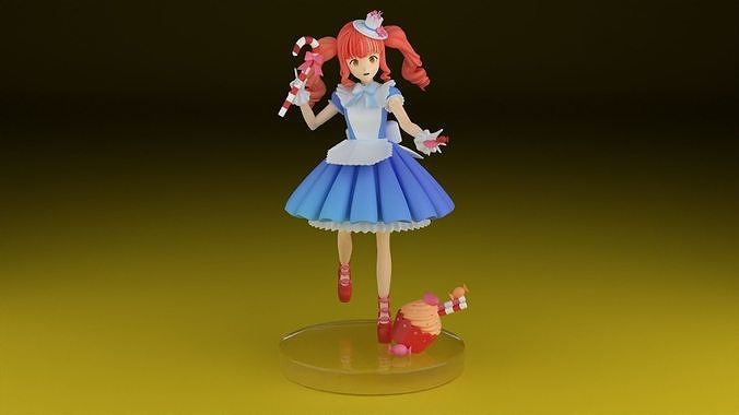 anime candy girl 3D model 3D printable | CGTrader