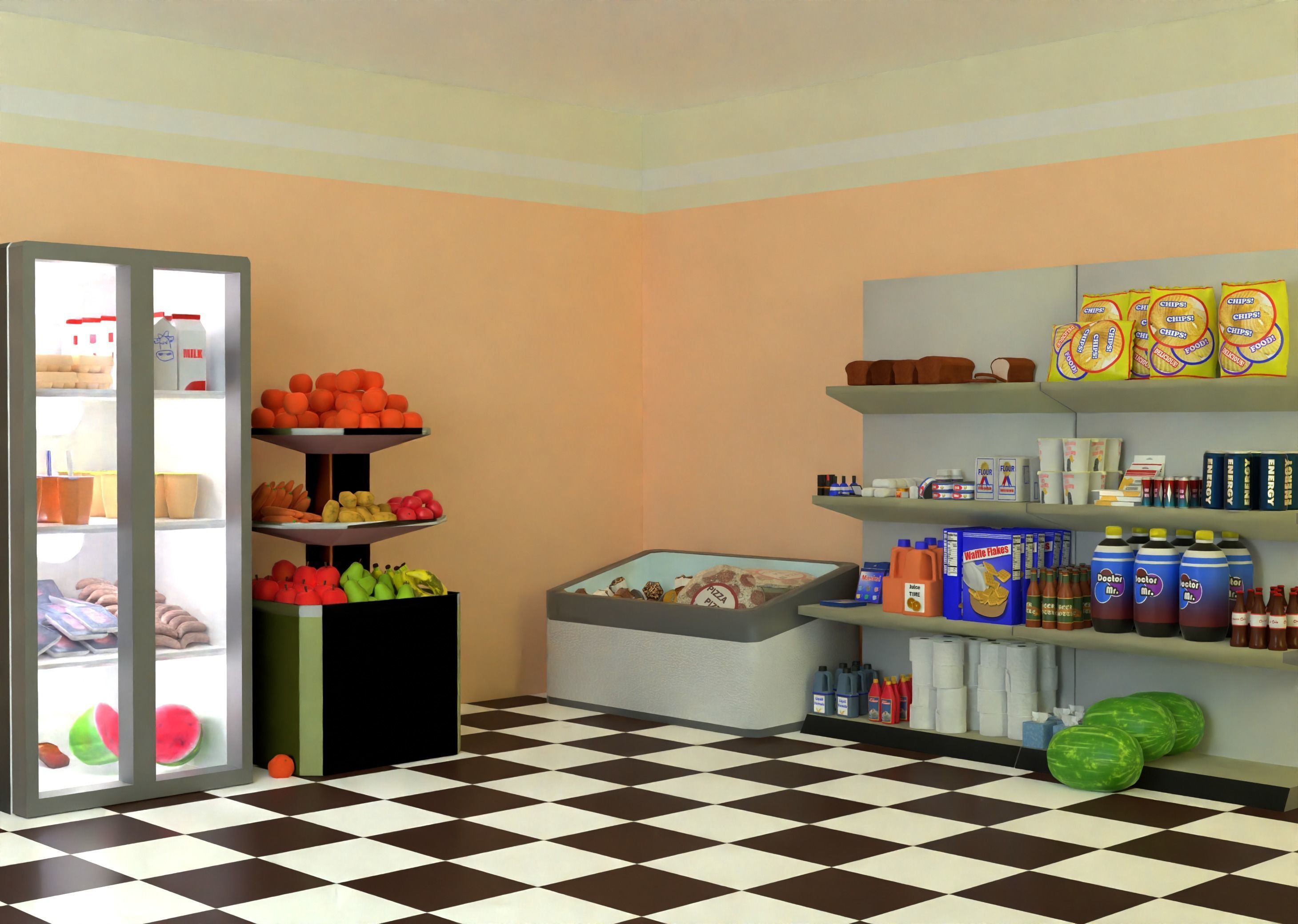 Store Corner - Lots of Grocery Items 3D model | CGTrader