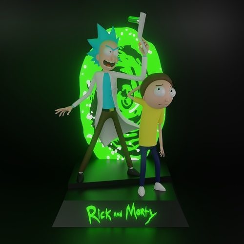 Rick and Morty sculpture 3D model 3D printable | CGTrader