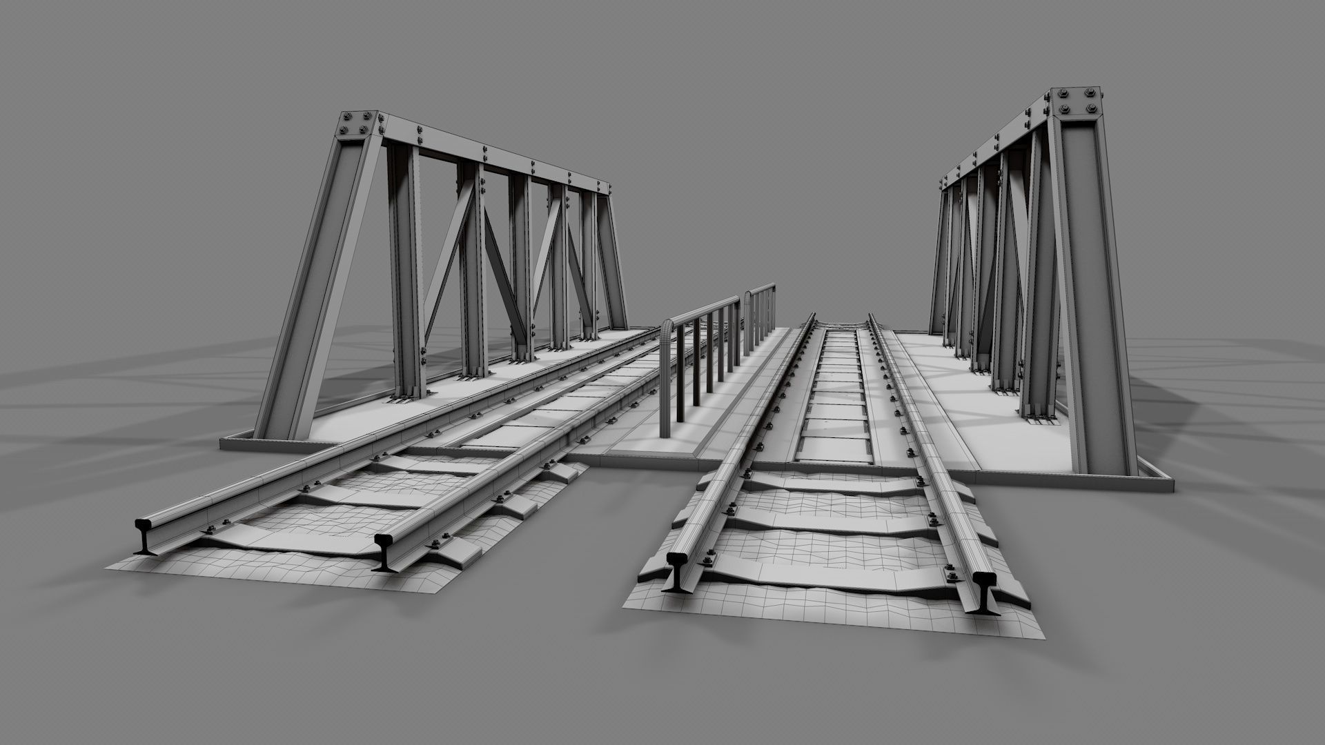 Modular Railway Track PRO Collection 3D model | CGTrader