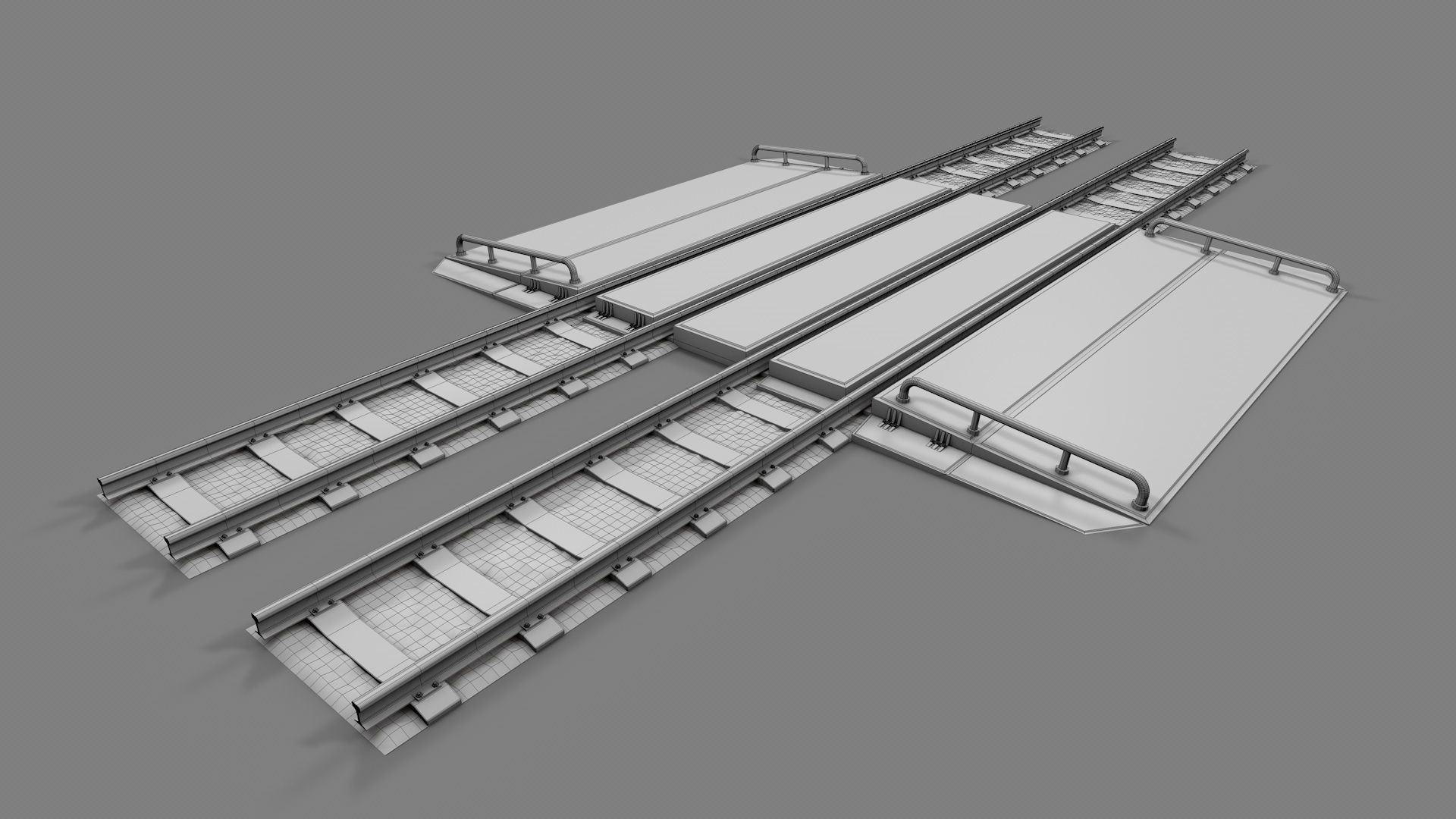 Modular Railway Track PRO Collection 3D model | CGTrader