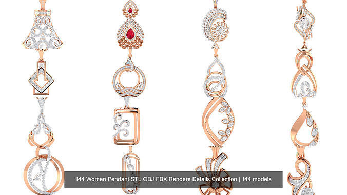 144 Women Pendant STL OBJ FBX Renders Details Collection | CGTrader
