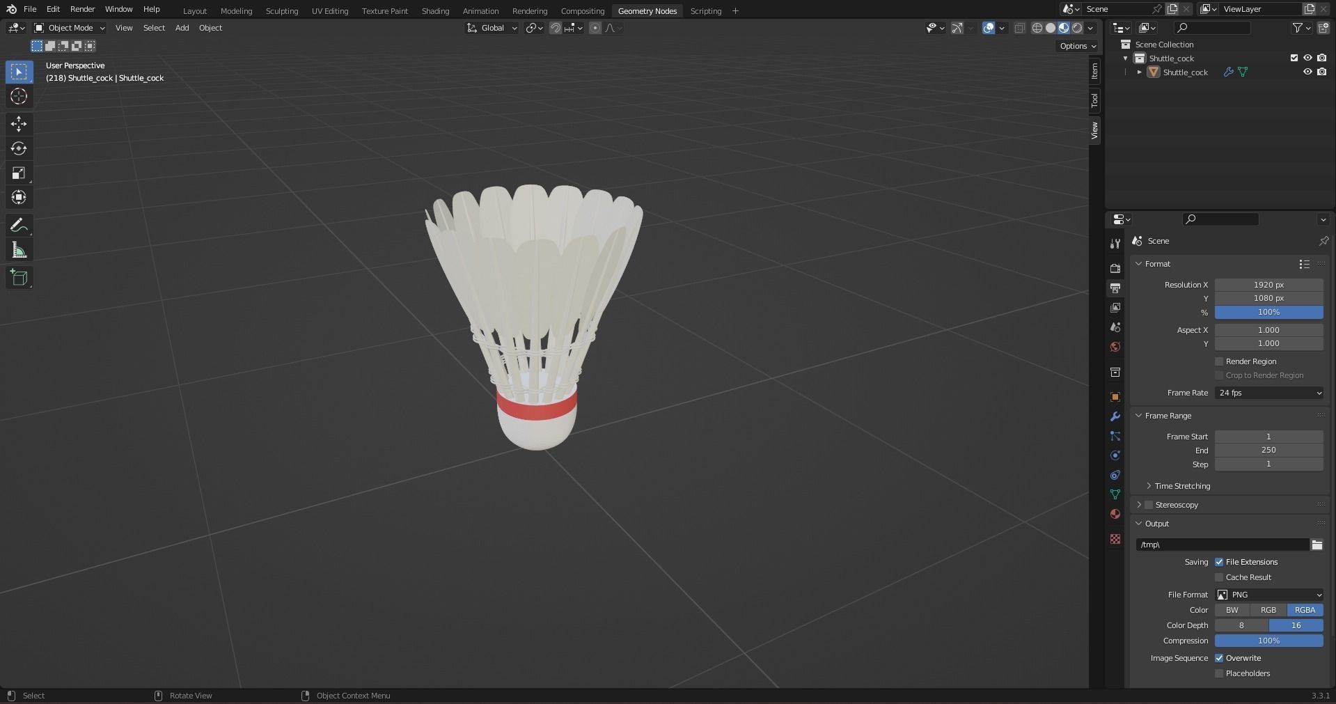 Shuttlecock Model 3D model | CGTrader