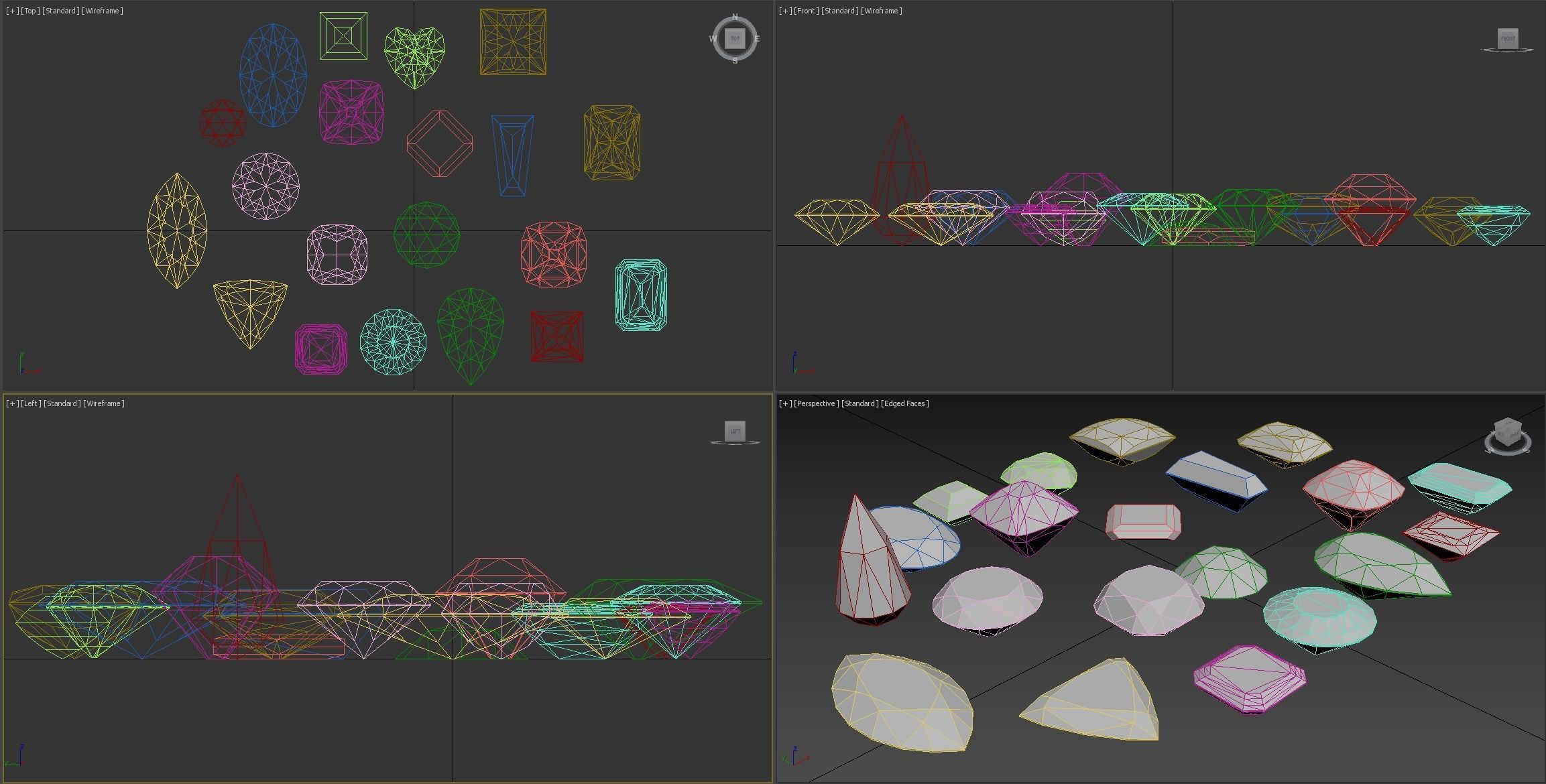 3D model 20 Diamonds Pack VR / AR / low-poly | CGTrader