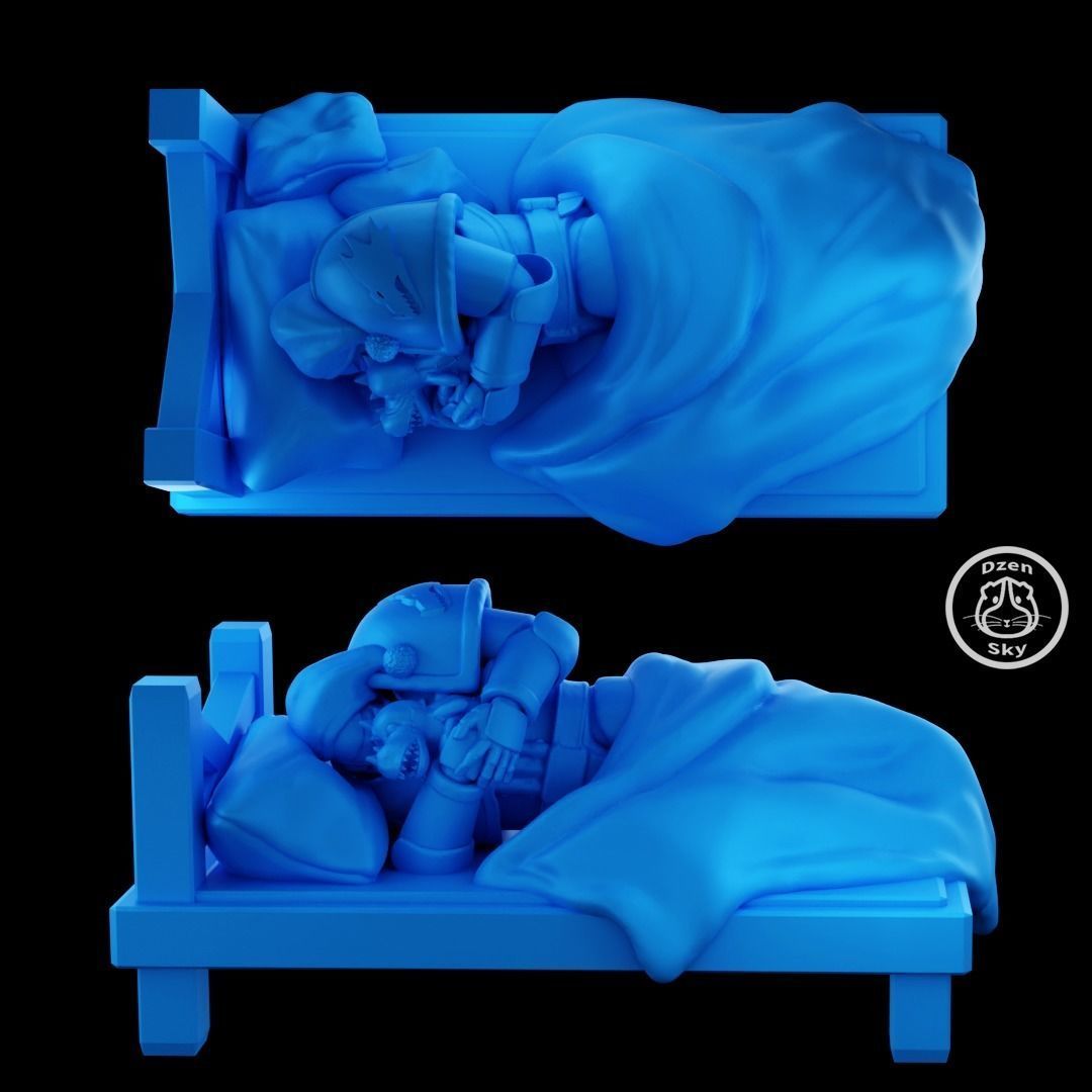 SLEEPING SPACE MARINES DARK ANGEL SPACE WOLF SALAMANDER RAVEN 3D model ...