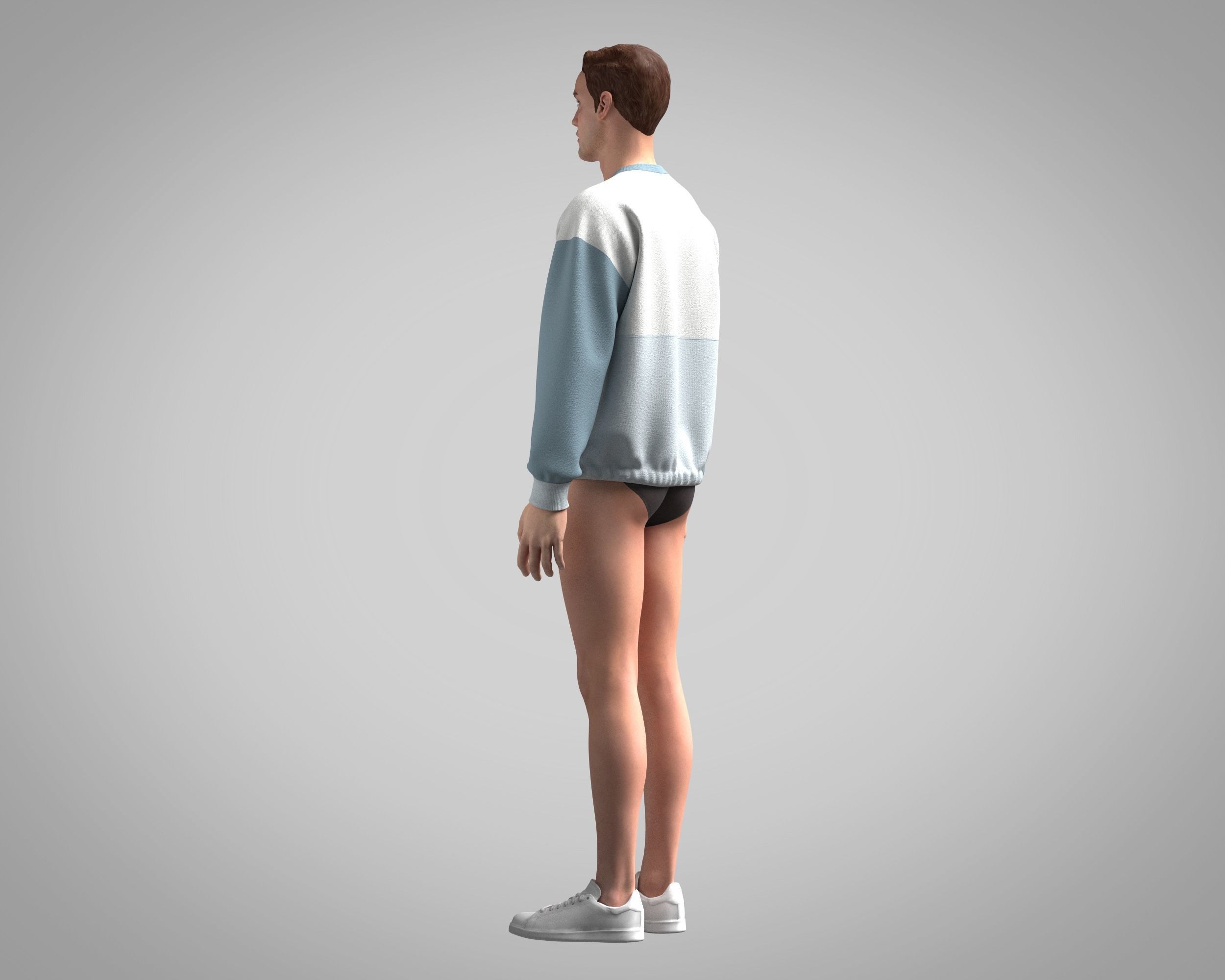 Mens Zip Sweatshirt 3D model | CGTrader