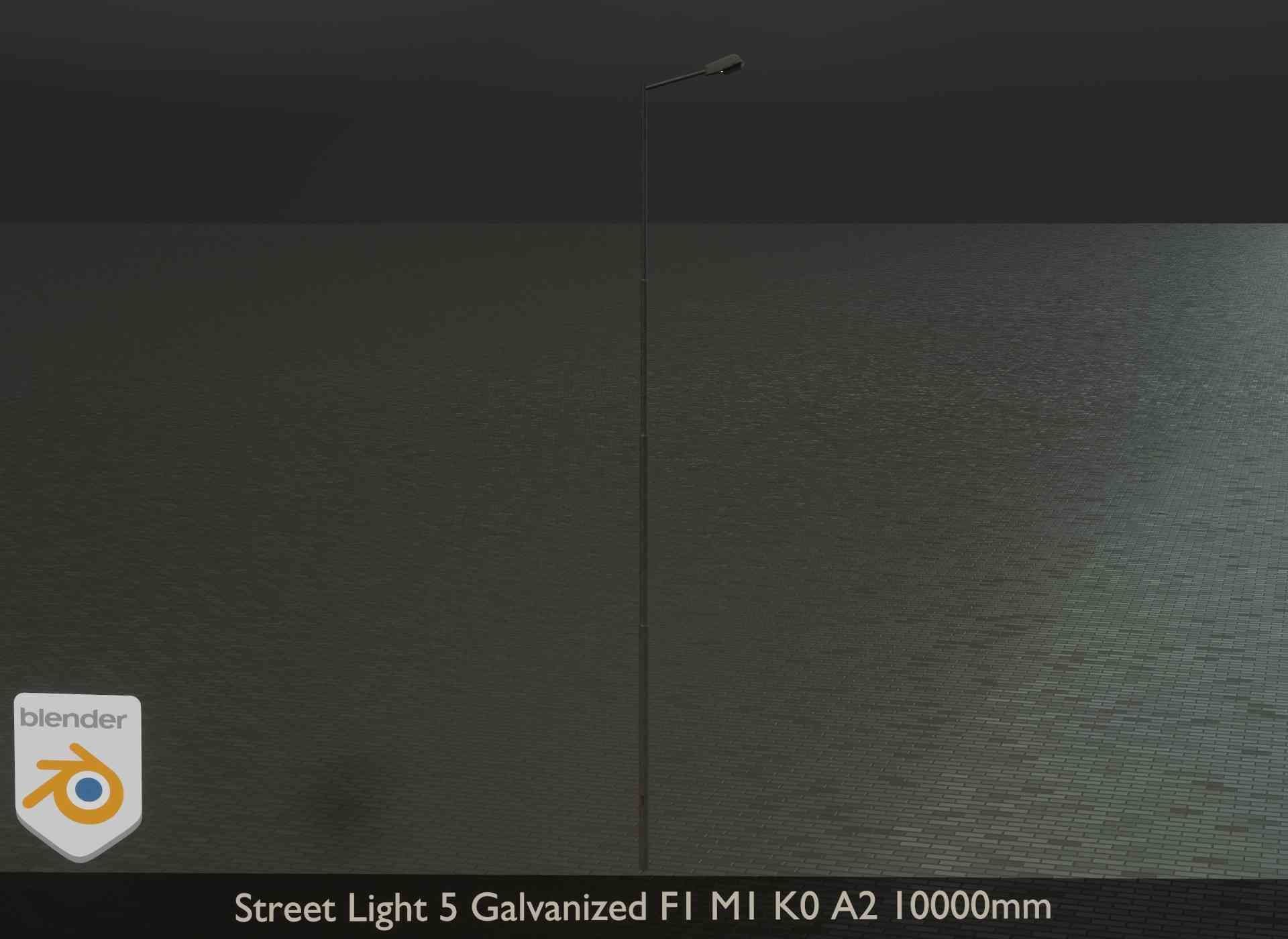 3D model Street Light 5 Galvanized F1 M1 K0 A2 10000mm VR / AR / low-poly | CGTrader