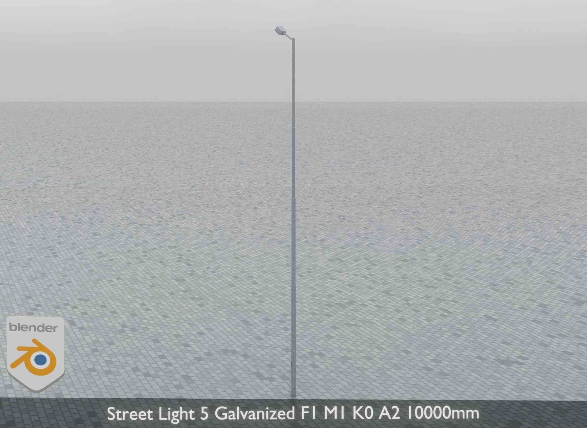 3D model Street Light 5 Galvanized F1 M1 K0 A2 10000mm VR / AR / low-poly | CGTrader