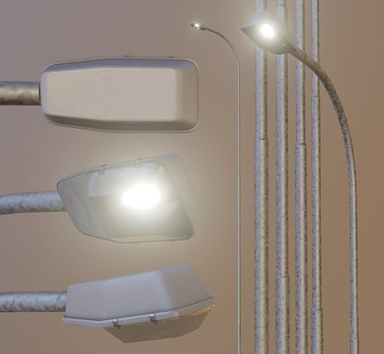 3D model Street Light 5 Galvanized F1 M2 K0 A1 10000mm VR / AR / low ...