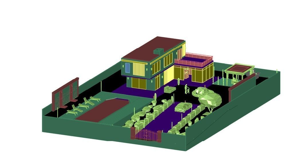 Modern Garden House 3D model rigged | CGTrader