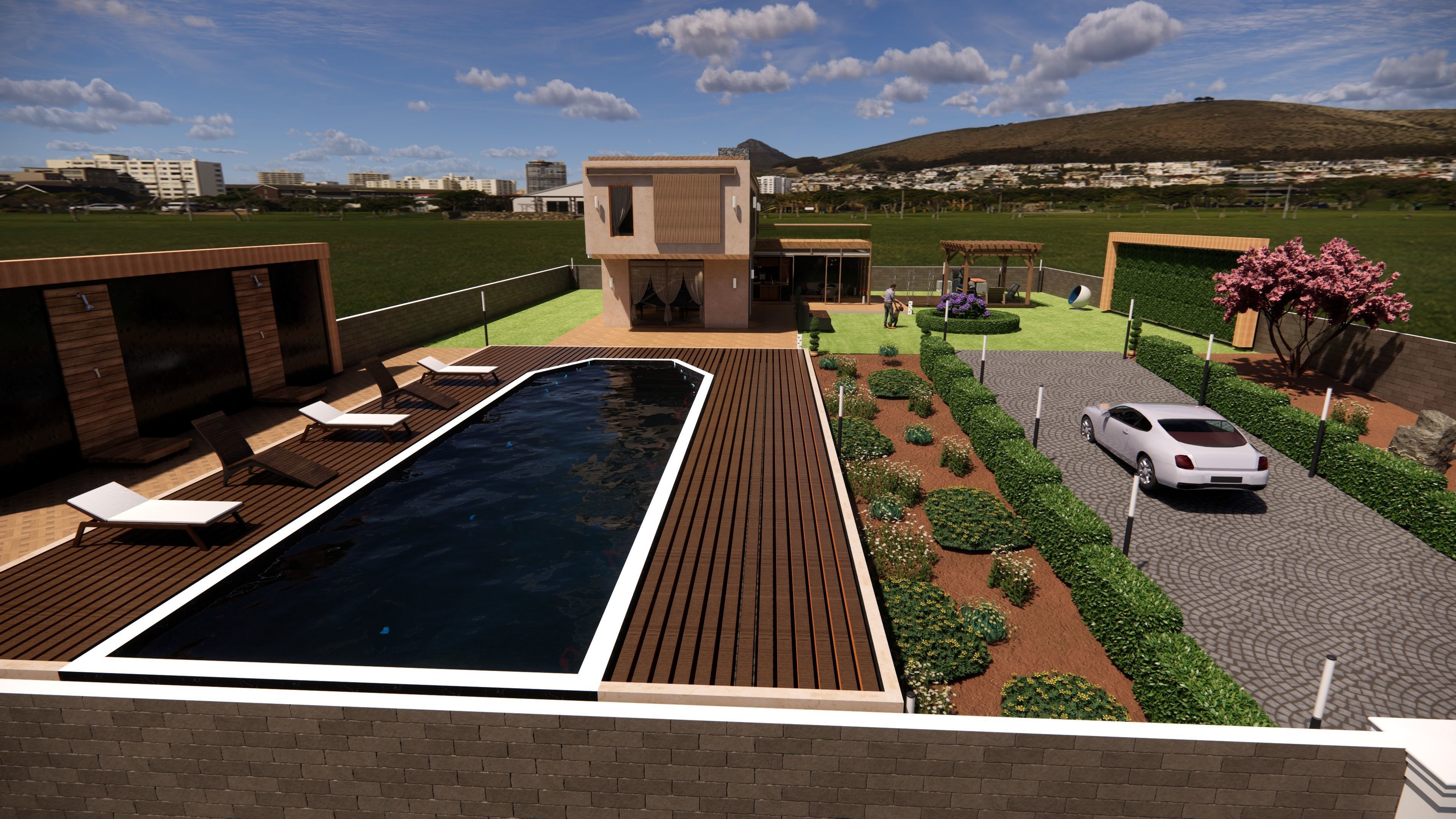 Modern Garden House 3D model rigged | CGTrader