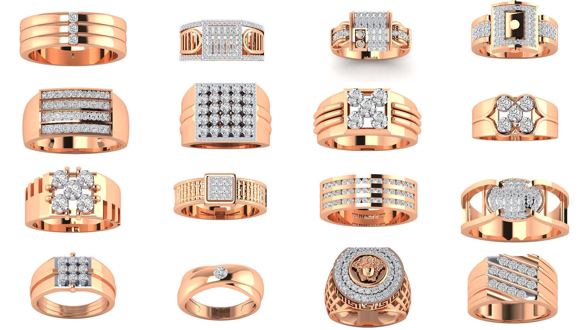 38 Mens Rings STL OBJ FBX Renders Details Collection | CGTrader