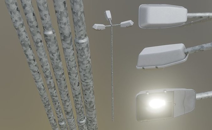 3D model Street Light 5 Galvanized F3 M1 K0 A2 6000mm VR / AR / low ...