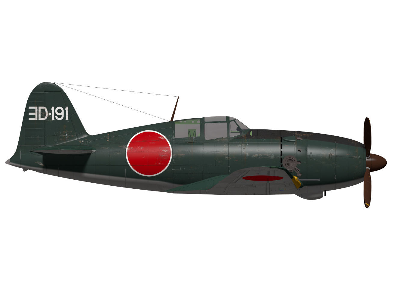 Mitsubishi J2M4 RAIDEN 3D model | CGTrader
