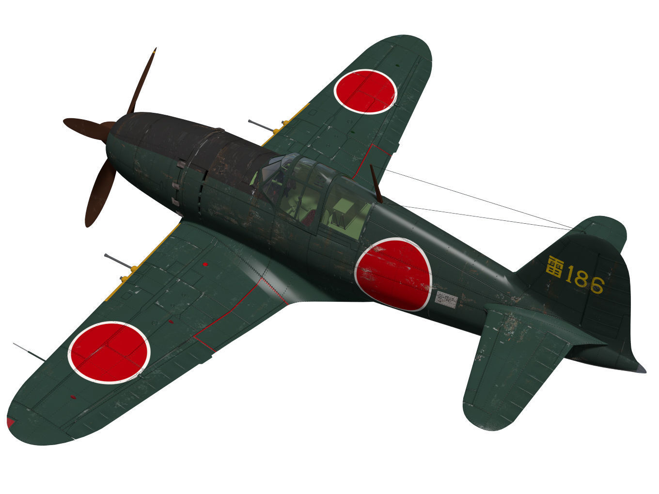 Mitsubishi J2M5 RAIDEN 3D model | CGTrader