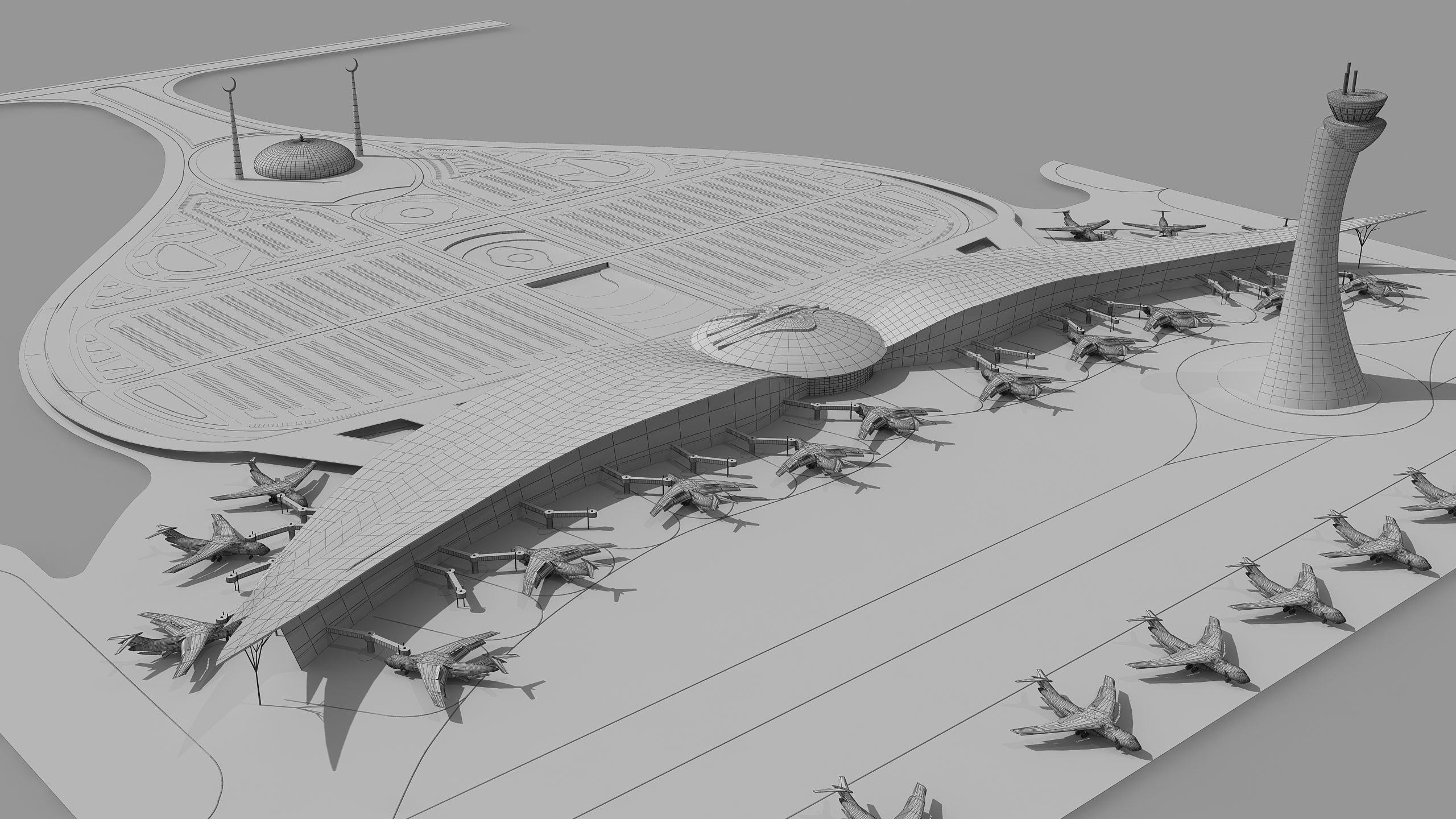 0142 - Airport Bird Wing Building 3D model | CGTrader