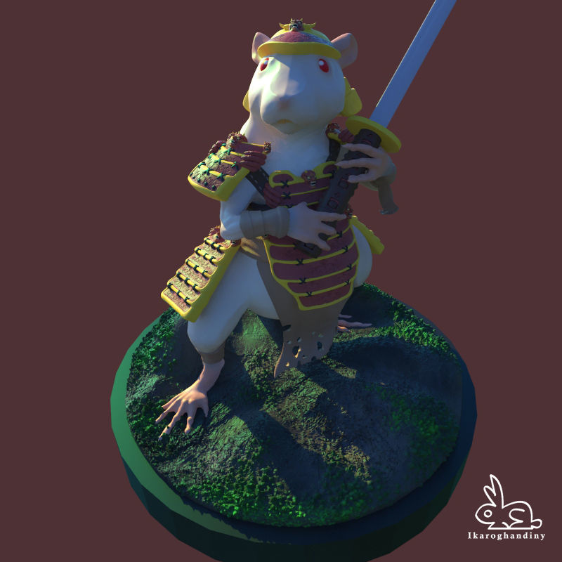 Samurai Rat 3D model 3D printable | CGTrader