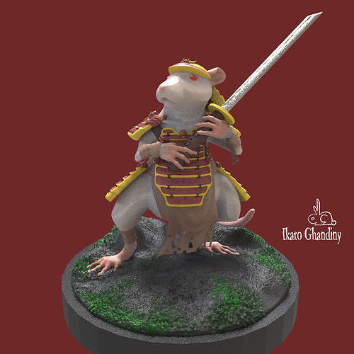 Samurai Rat 3D model 3D printable | CGTrader