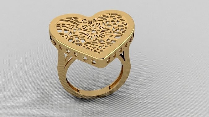 Heart RING avm free 3D model 3D printable | CGTrader