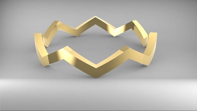 Zig Zag Ring main size 19mm 3D model 3D printable | CGTrader