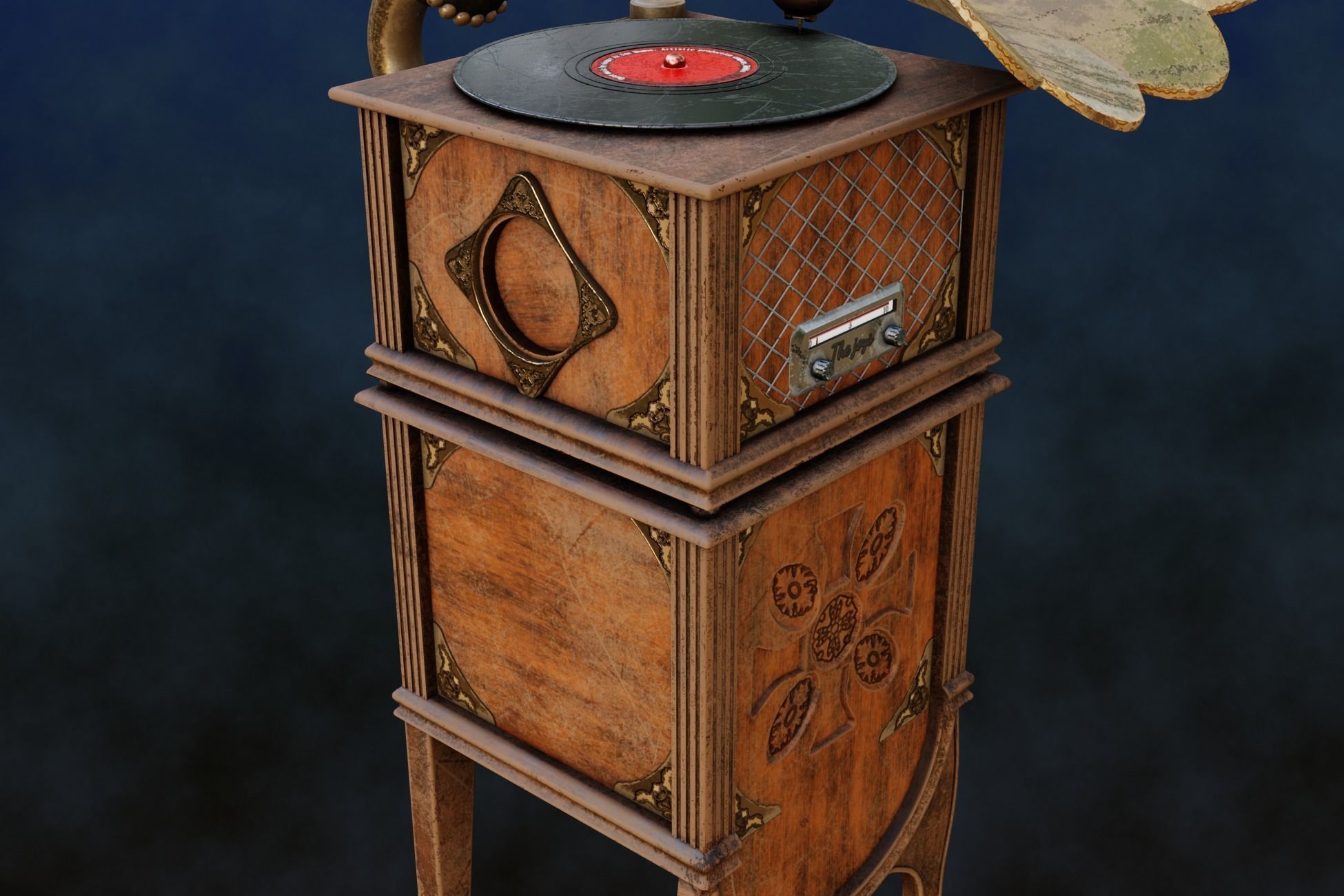 3D model Rustic Series Old Gramophone VR / AR / low-poly | CGTrader