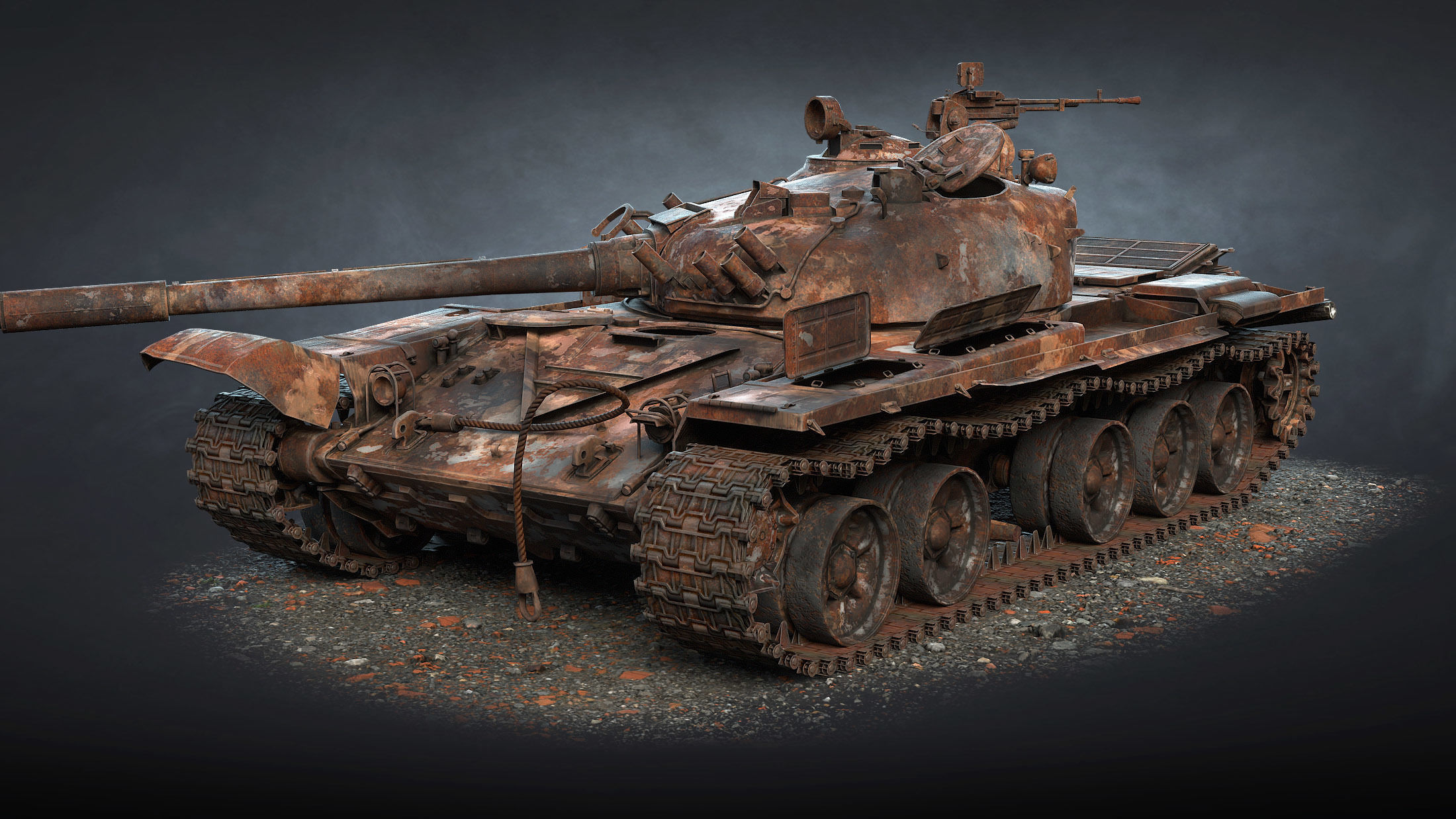 3D model T-72A Tank Destroyed VR / AR / low-poly | CGTrader