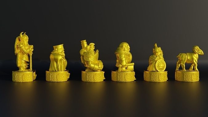 Dwarf Figure Chess Set - 6 Different Dwarf Character 3D model 3D ...