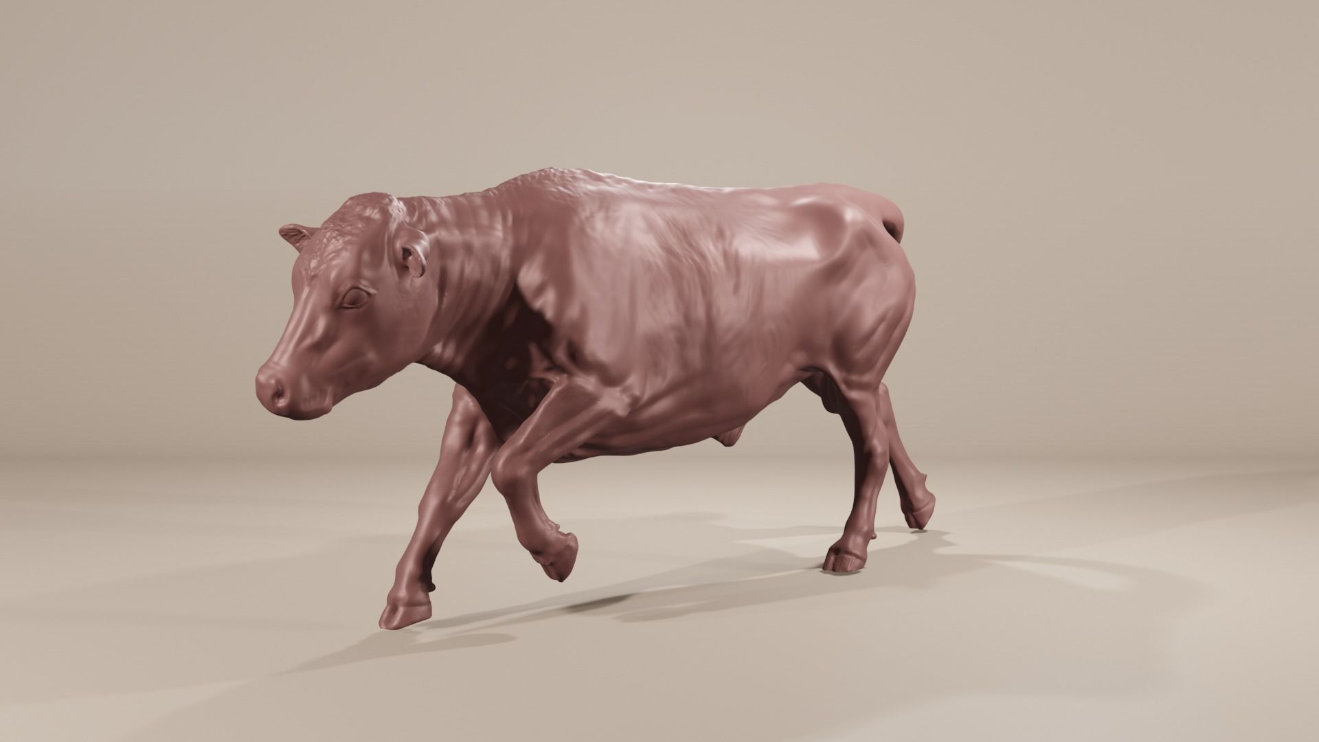 Running Bull realistic cattle for printing livestock Hereford 3D model ...