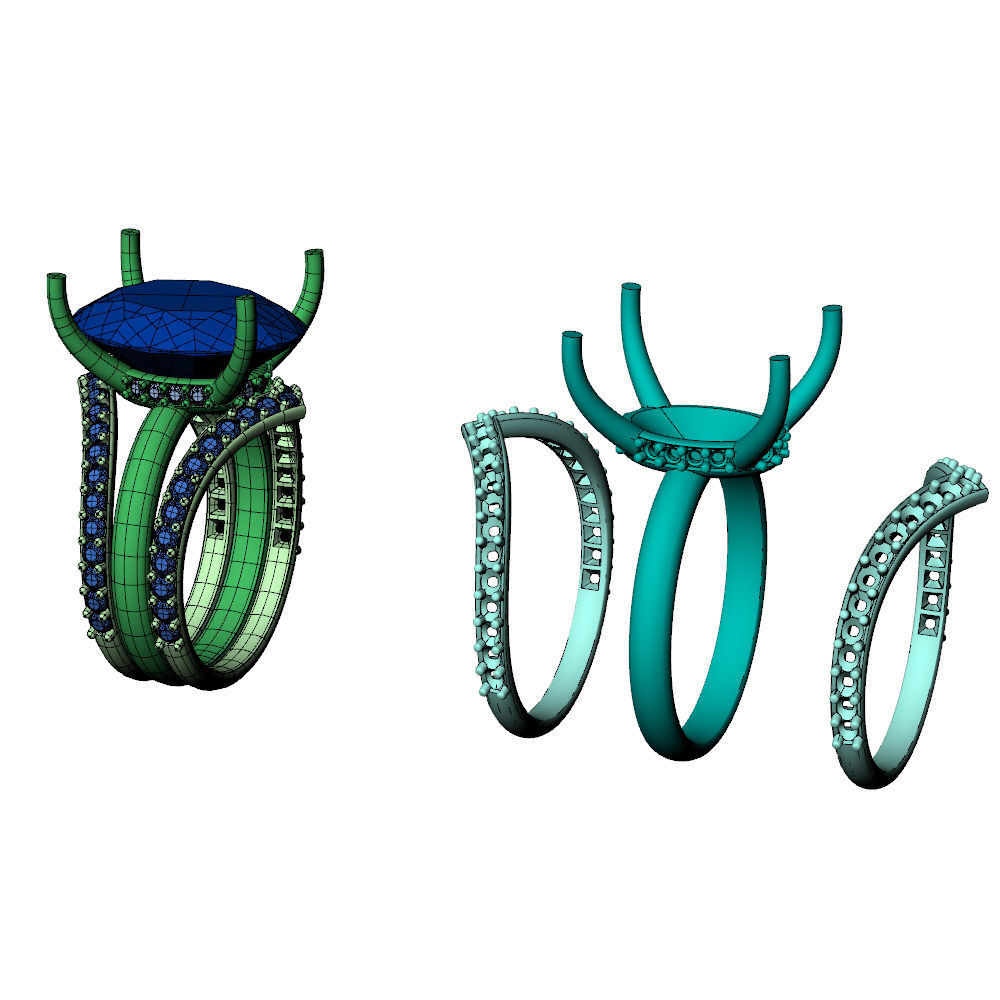 Oval 8ct Ring 3D model 3D printable | CGTrader