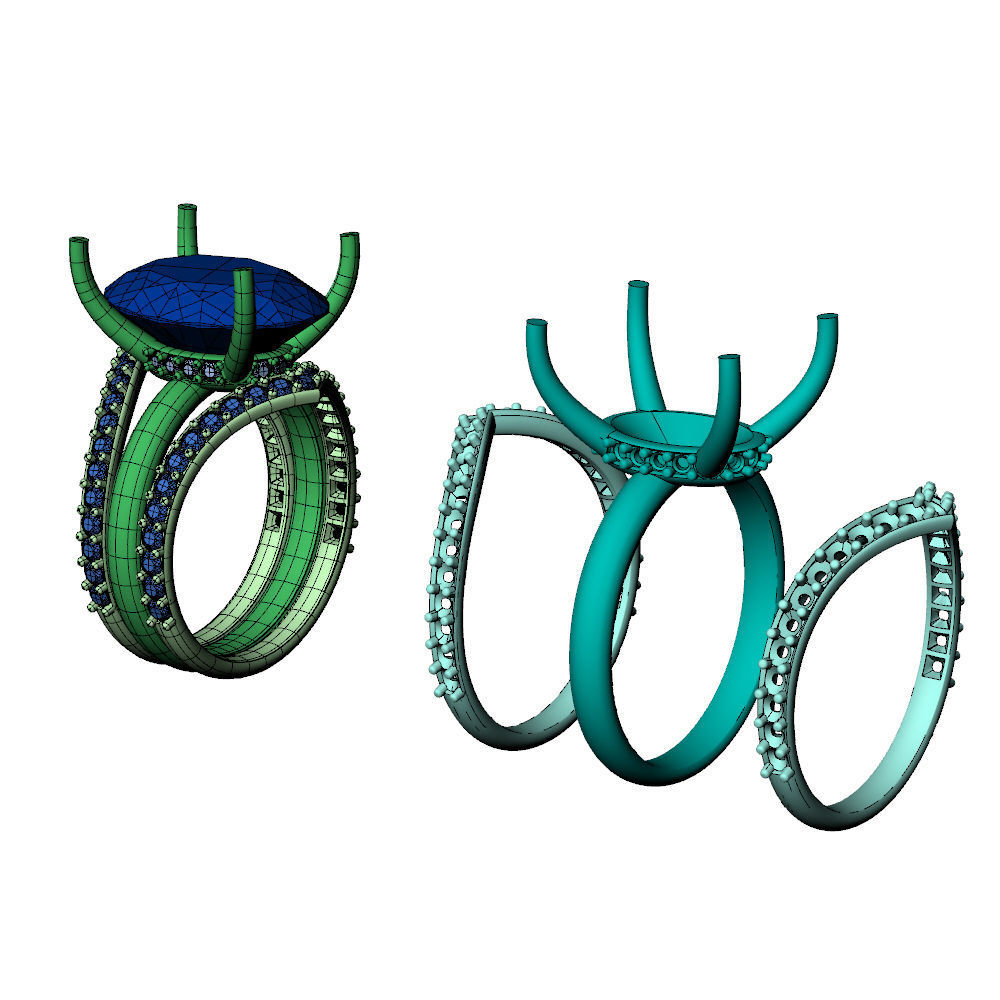 Oval 8ct Ring 3D model 3D printable | CGTrader