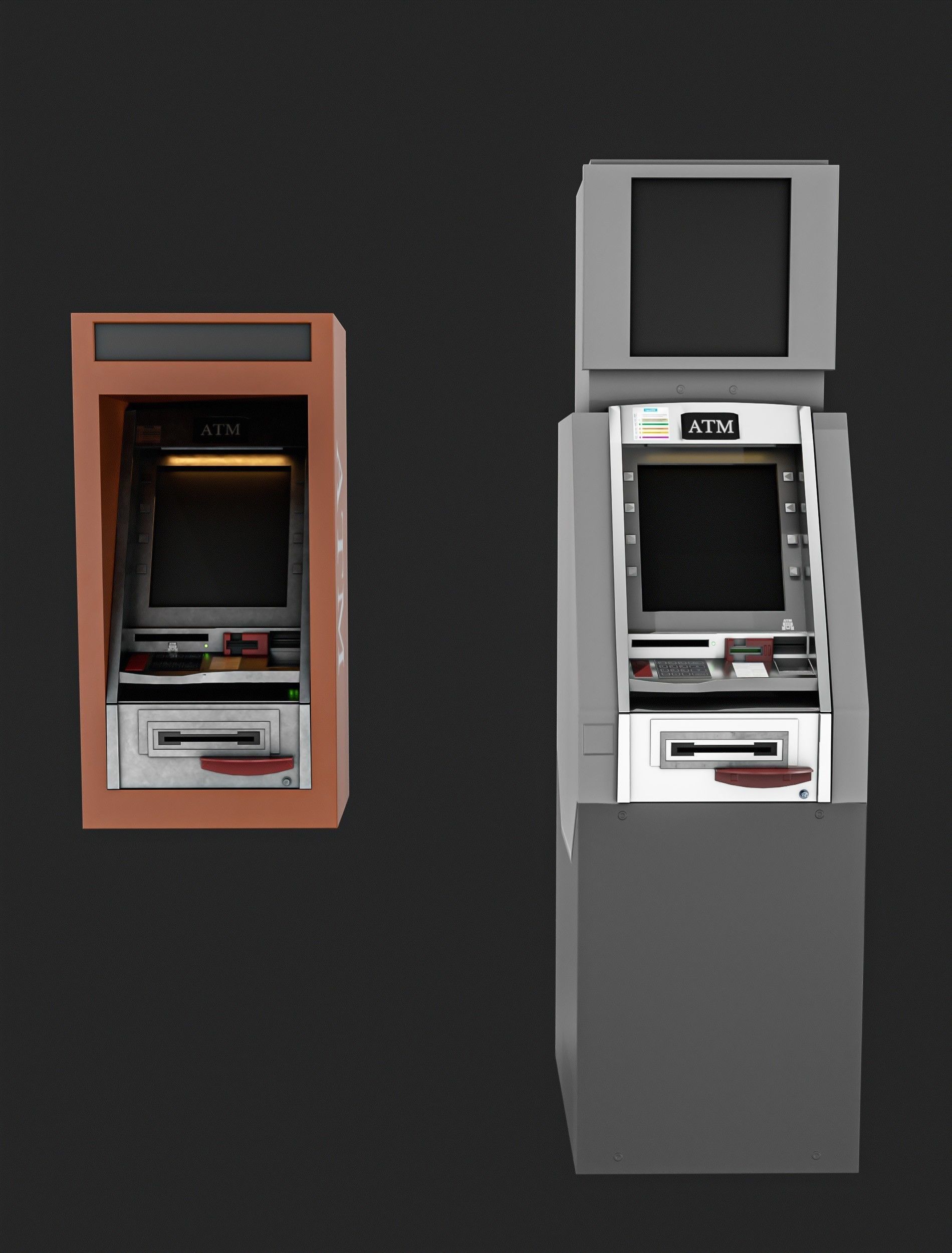 3D model ATM Machine Pack VR / AR / low-poly | CGTrader