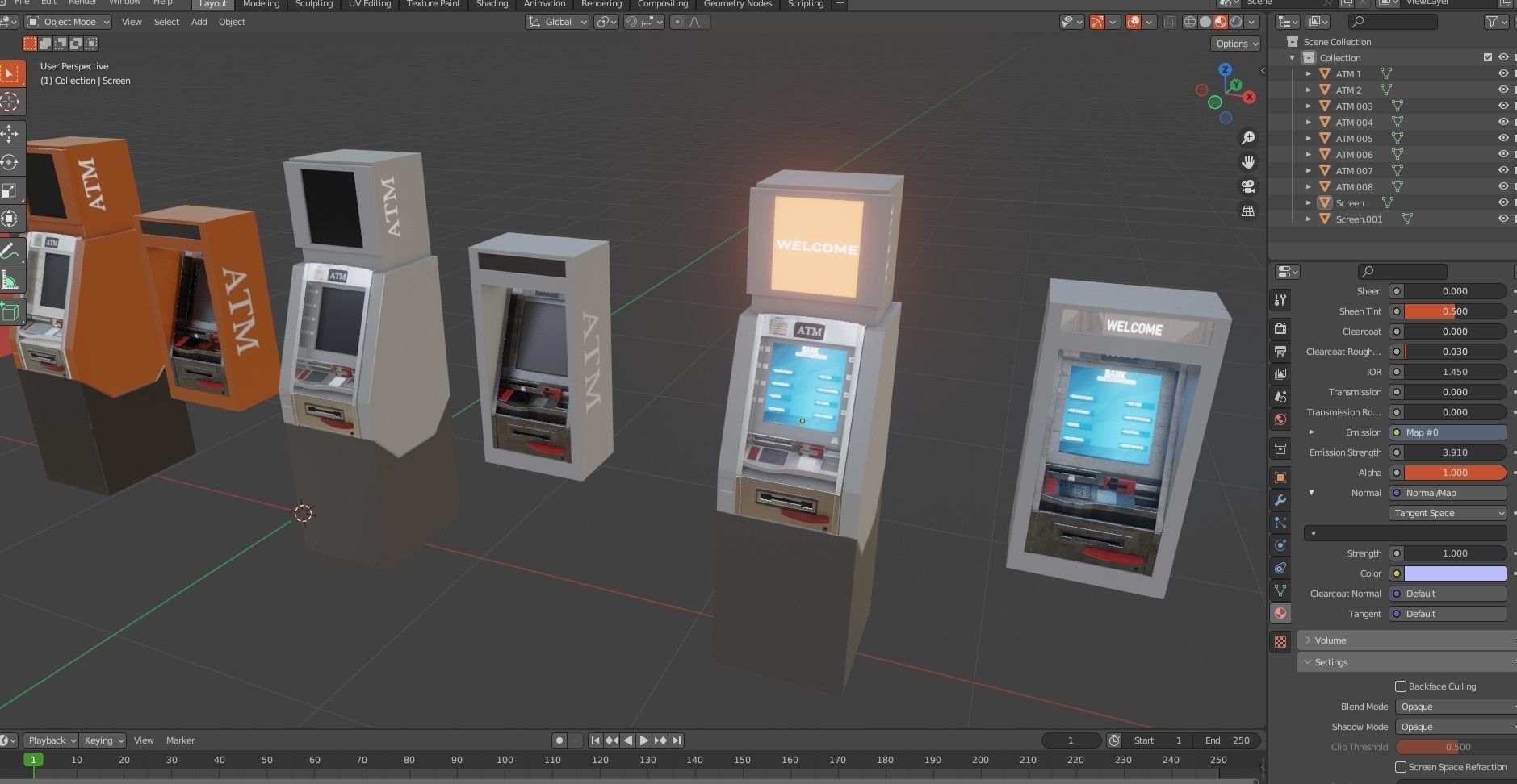 3D model ATM Machine Pack VR / AR / low-poly | CGTrader