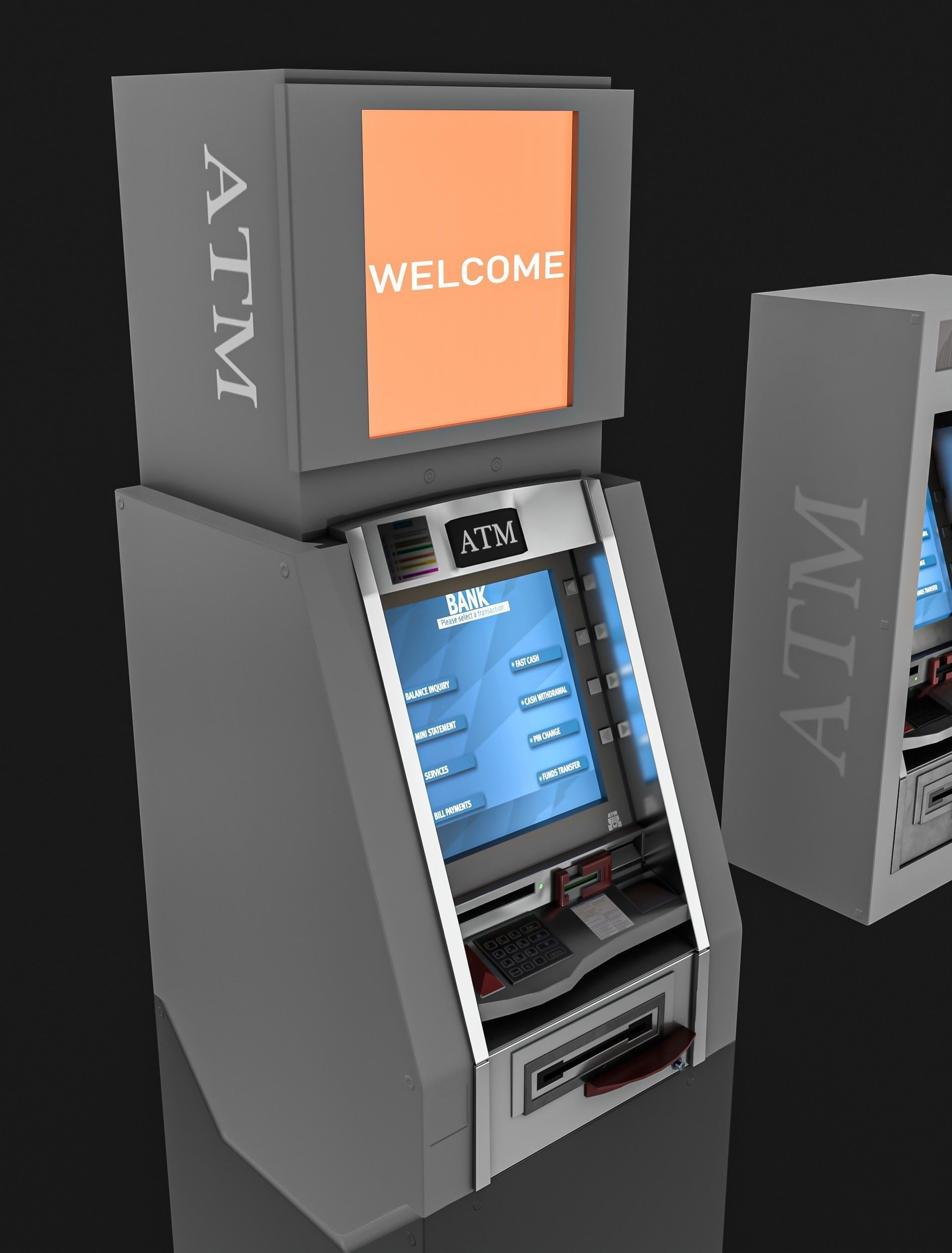 3D model ATM Machine Pack VR / AR / low-poly | CGTrader