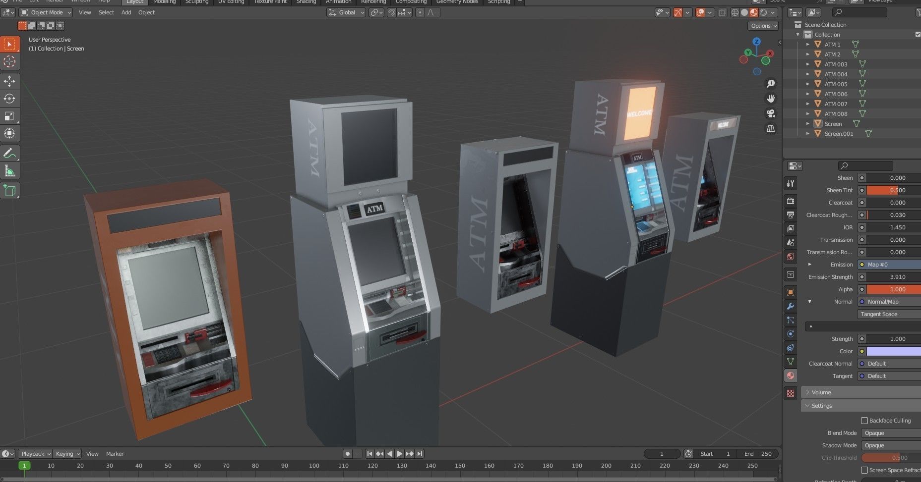 3D model ATM Machine Pack VR / AR / low-poly | CGTrader
