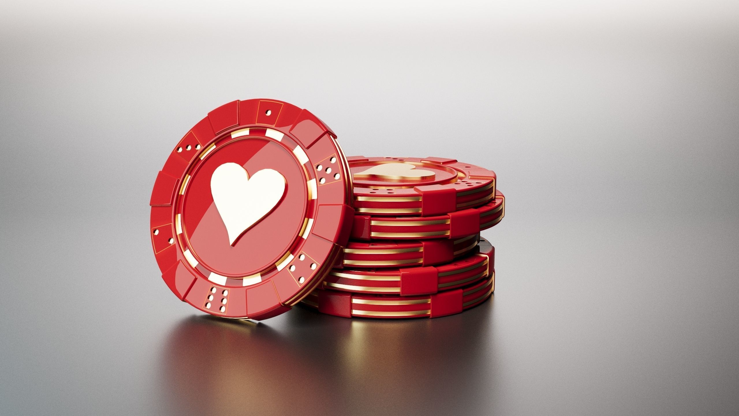 3D model Las Vegas Casino Good Luck Poker Chip Lucky Coin Hearts Royale ...