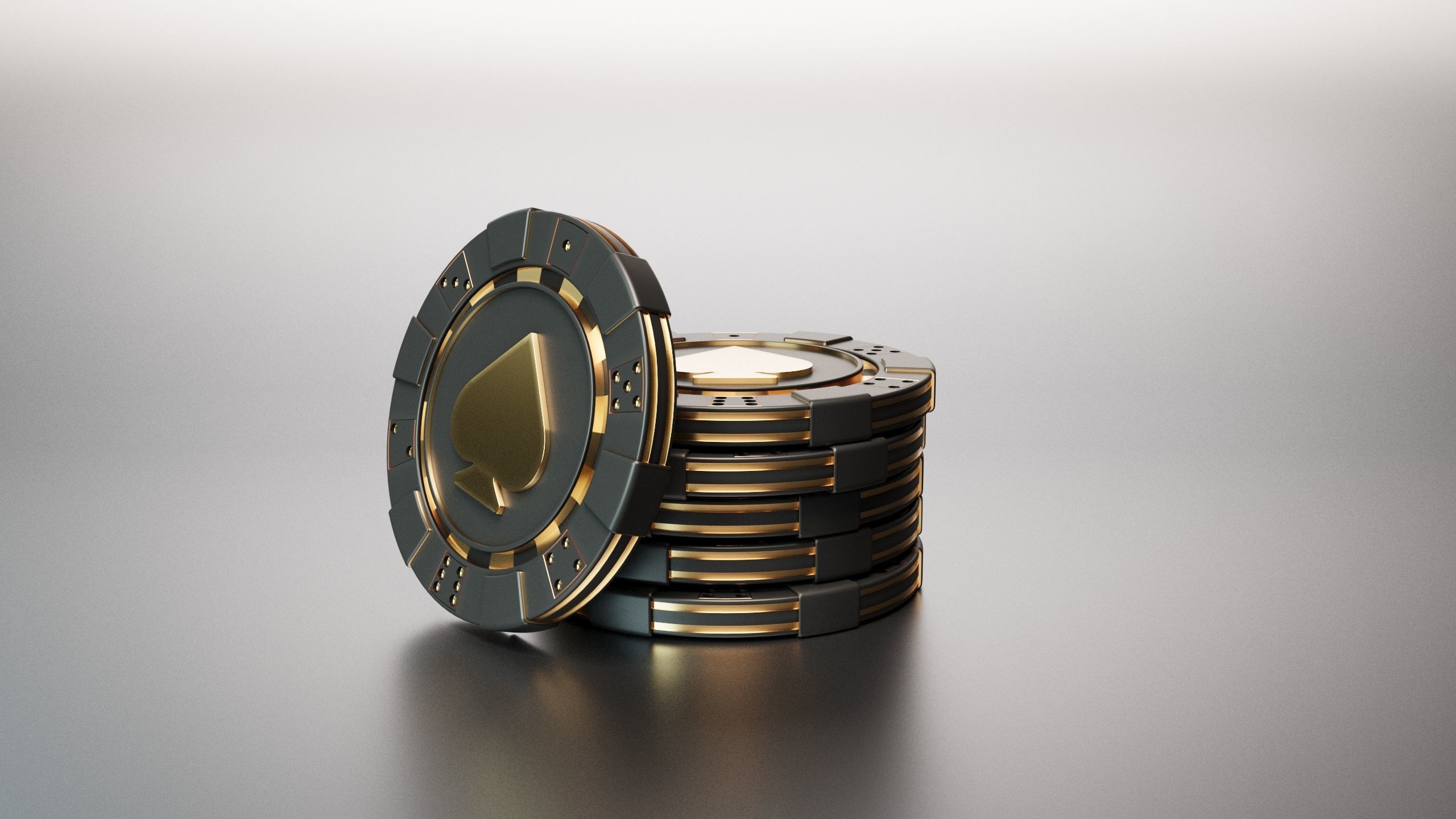 3D model Las Vegas Casino Good Luck Poker Chip Lucky Coin Spades VR ...