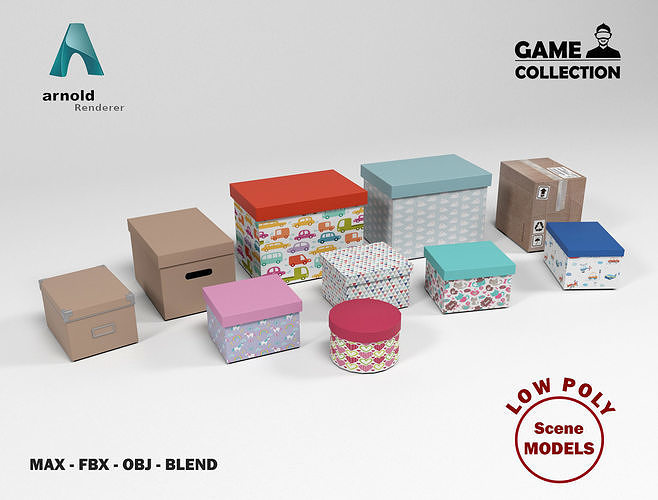 3D model Boxes VR / AR / low-poly | CGTrader