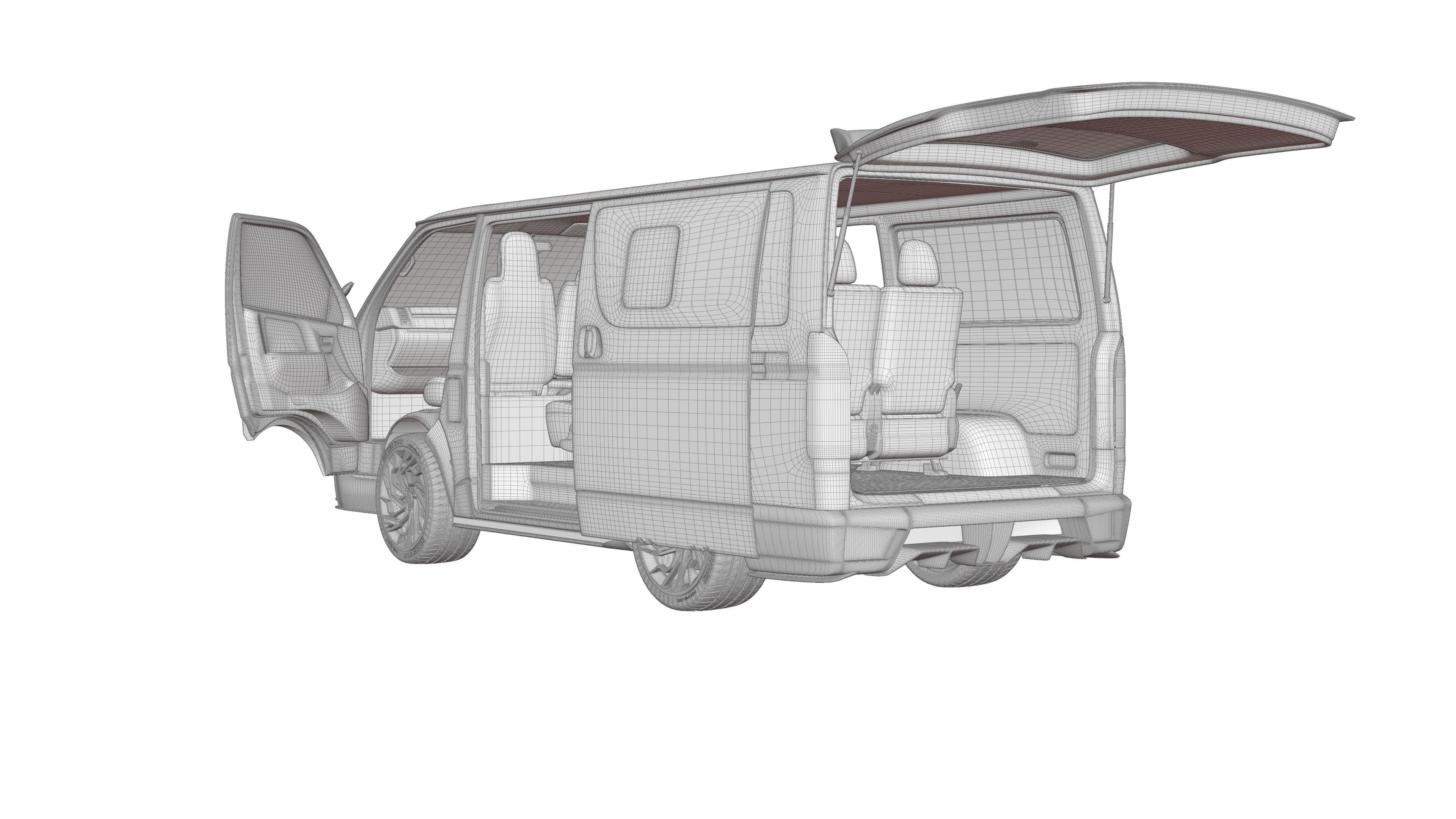 TOYOTA Hiace KDH Van 3D model rigged | CGTrader