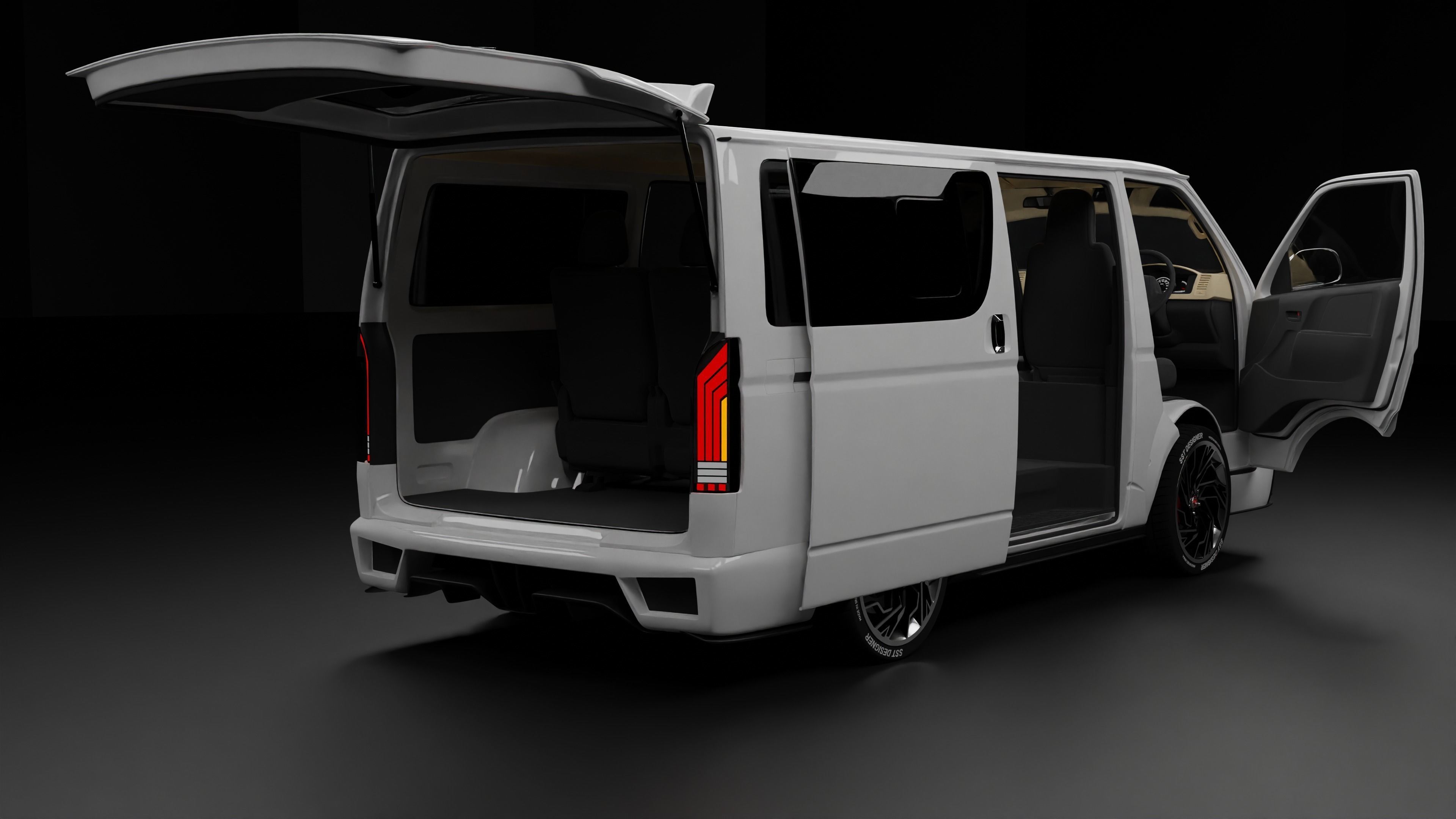 TOYOTA Hiace KDH Van 3D model rigged | CGTrader
