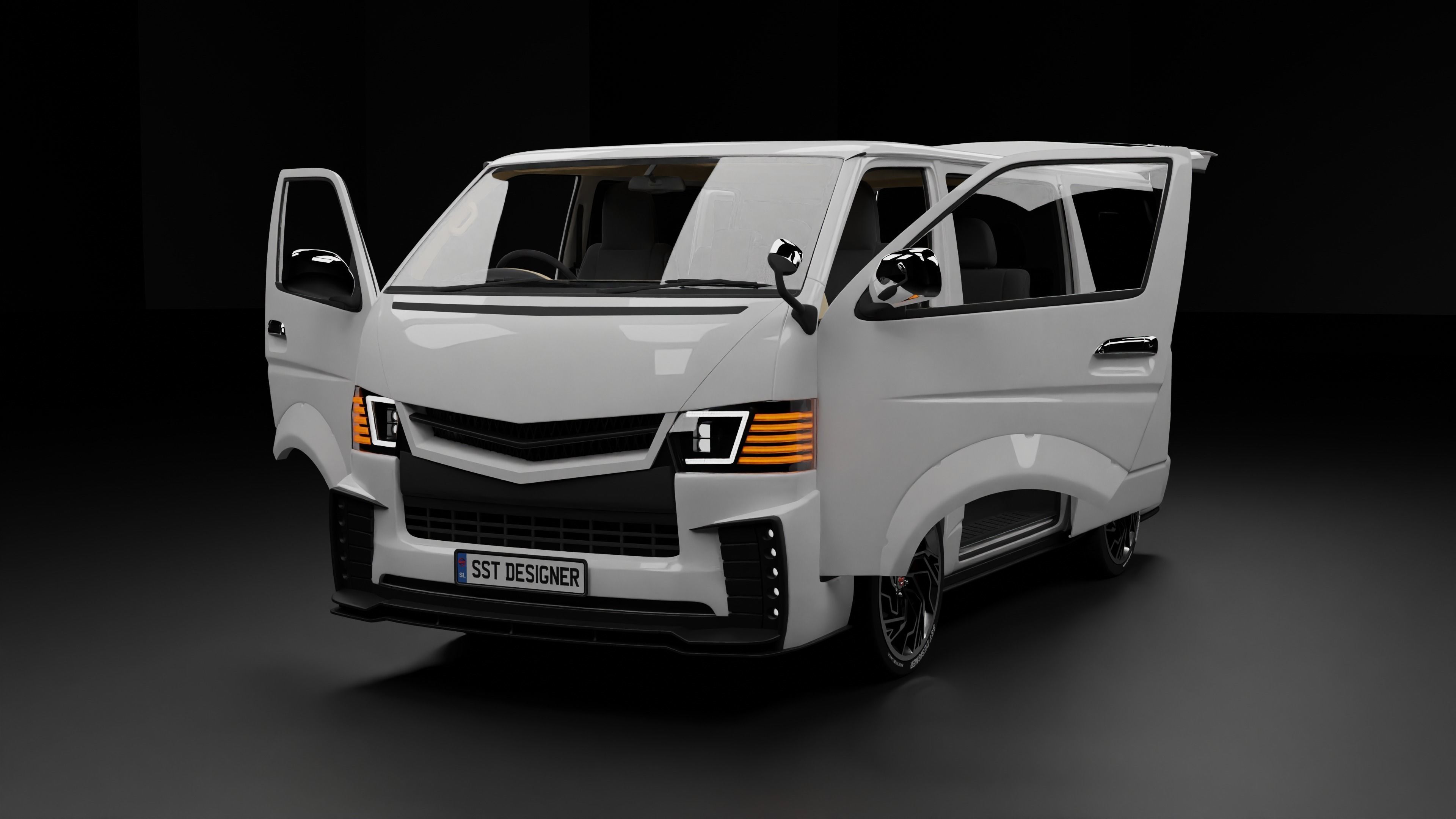 TOYOTA Hiace KDH Van 3D model rigged | CGTrader