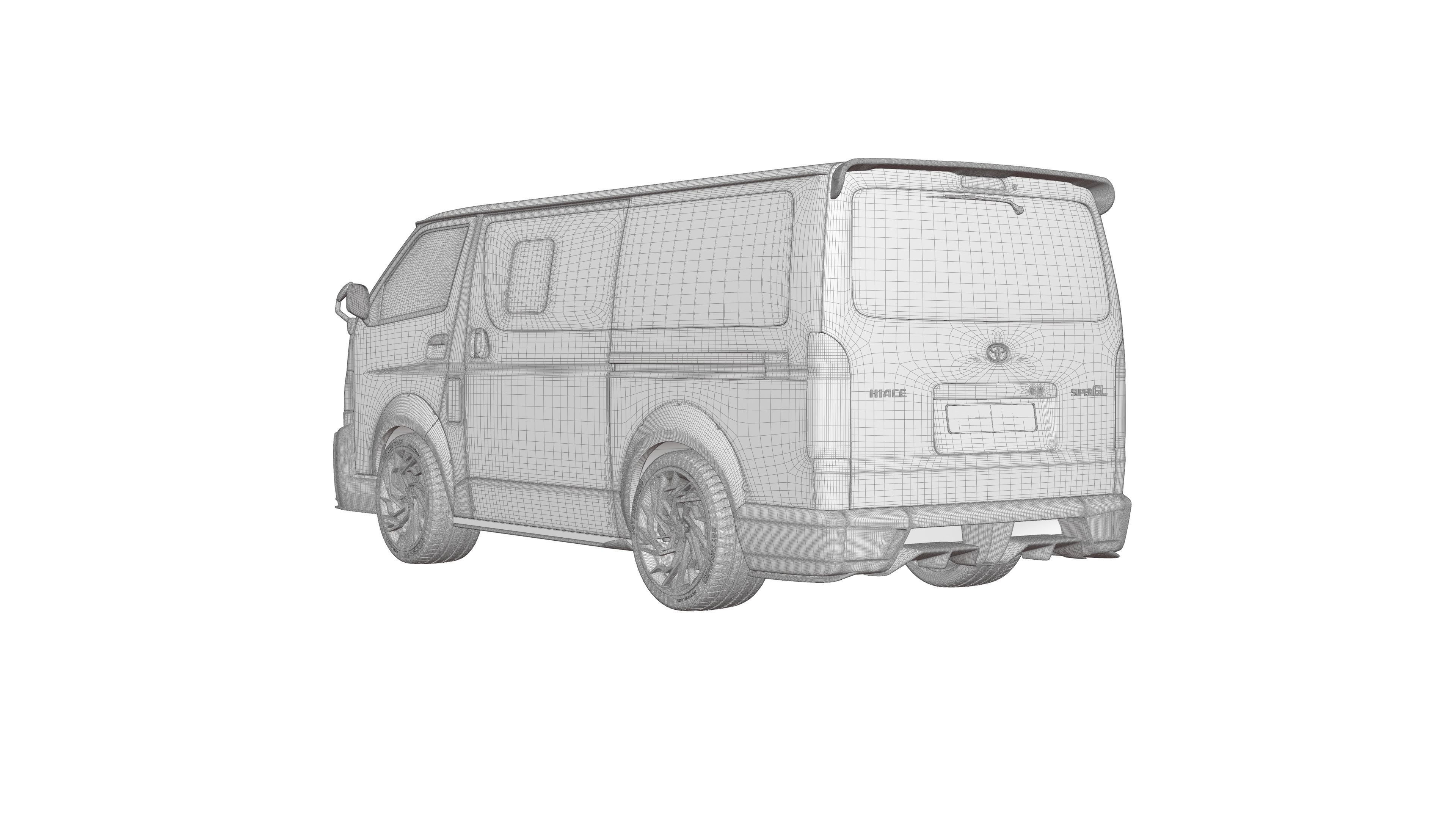 TOYOTA Hiace KDH Van 3D model rigged | CGTrader