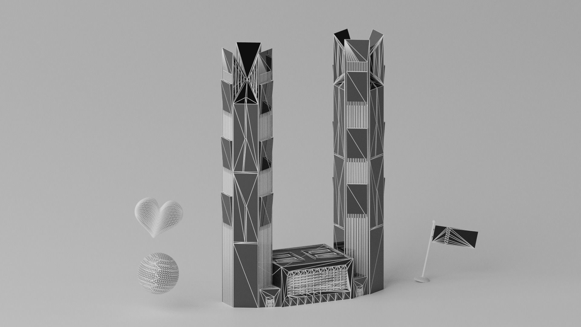 3D model Palm Towers Qatar Doha Landmark VR / AR / low-poly | CGTrader