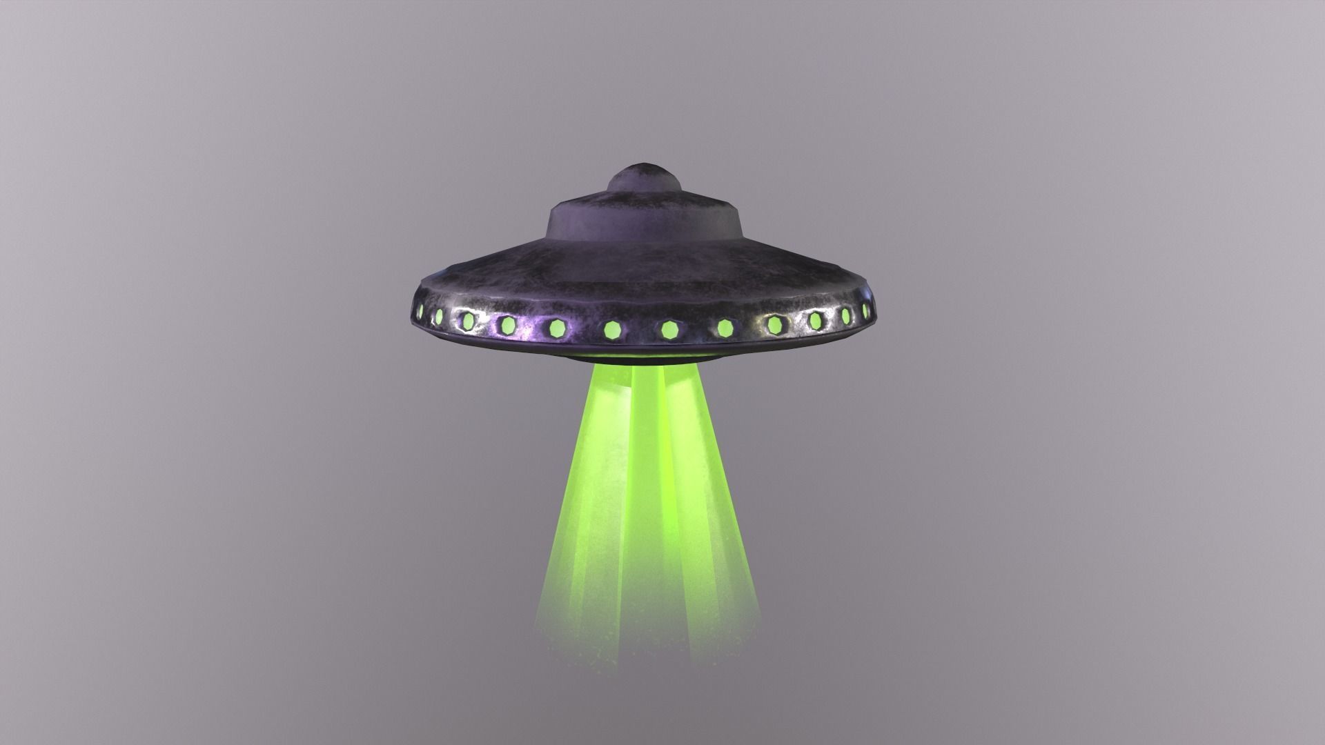 3D model Retro stylized UFO spaceship low poly PBR asset VR / AR / low ...