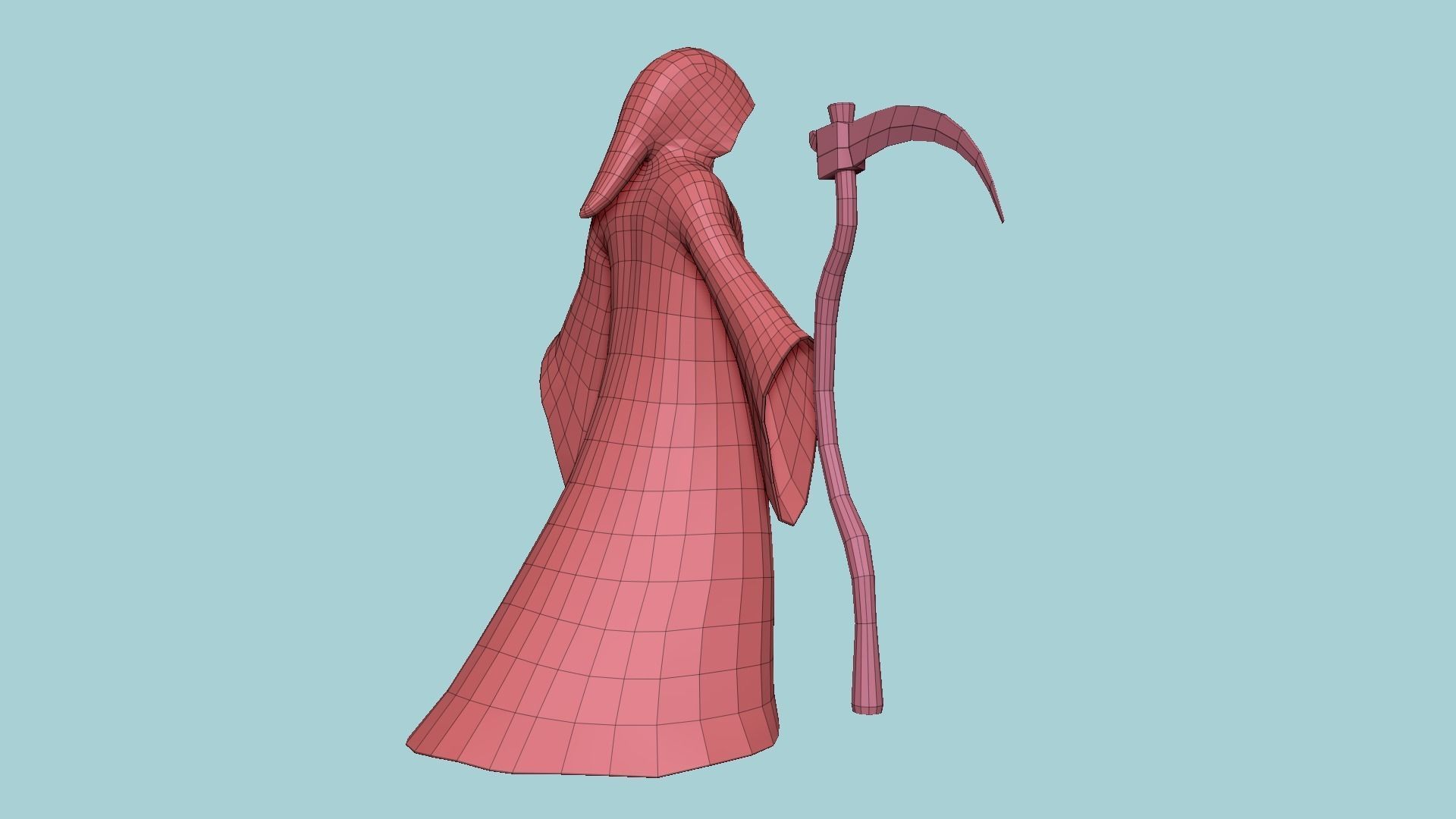 3D model Grim Reaper Costume A02 Bloody Scythe - Character Design VR ...