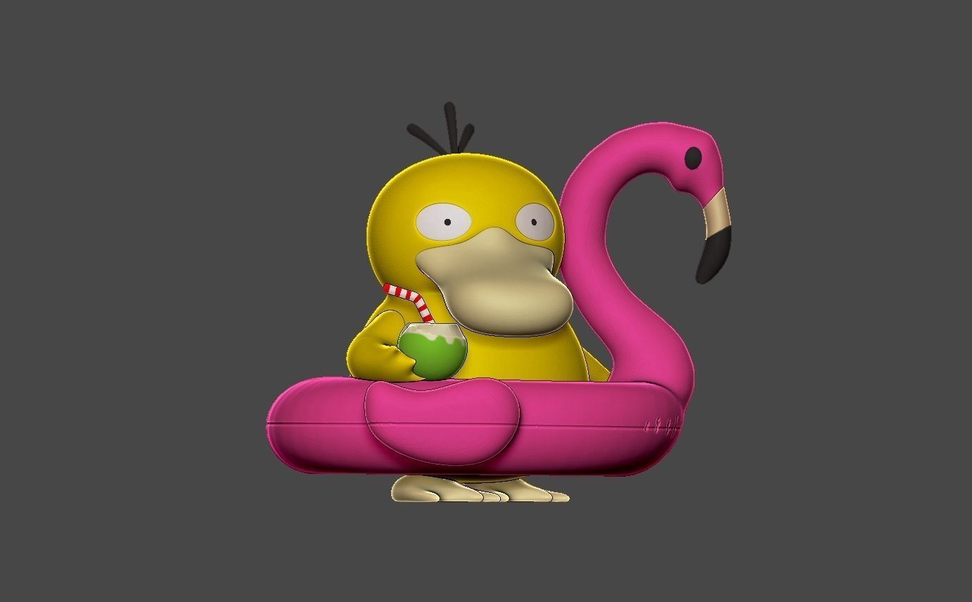 Pokemon psyduck beach style free free 3D model 3D printable | CGTrader