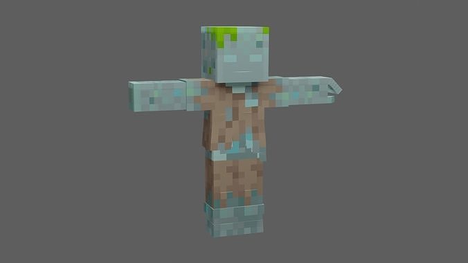3D model Minecraft Drowned VR / AR / low-poly | CGTrader