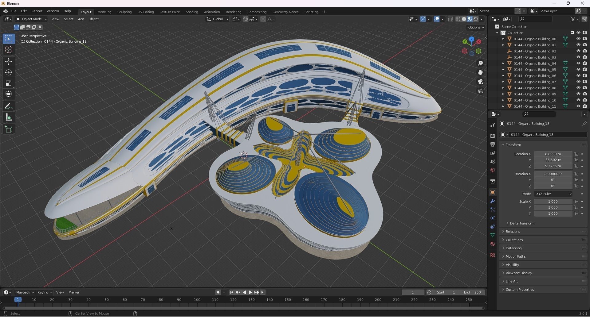 0144 - Organic Building 3D model | CGTrader
